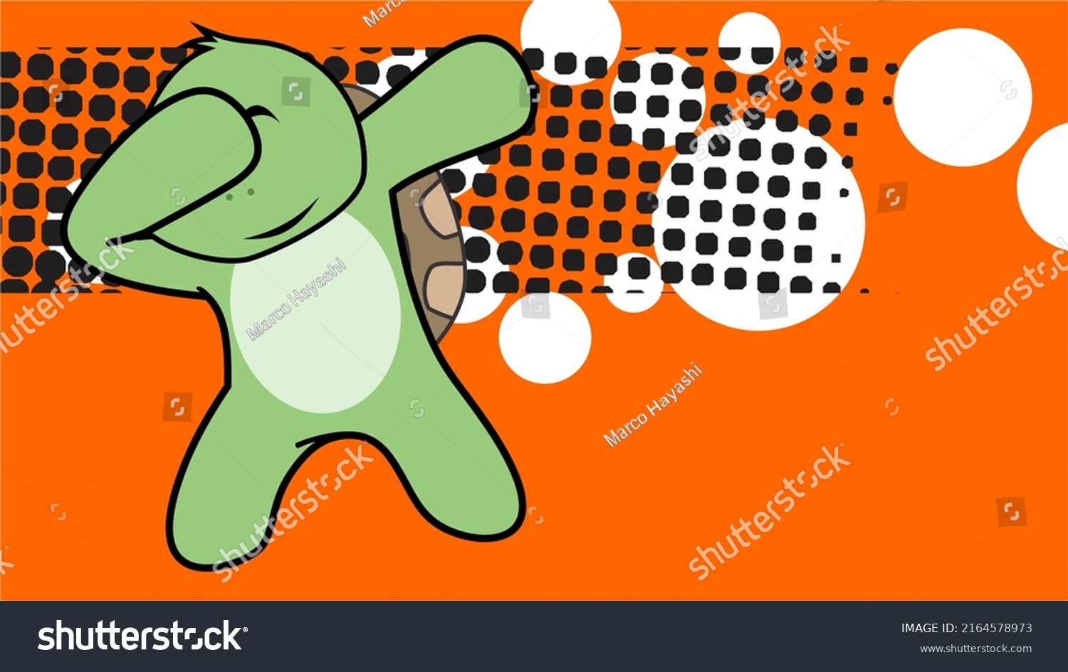 Dab Pose Turtle Cartoon Vector Format Stock Vector (Royalty Free ...