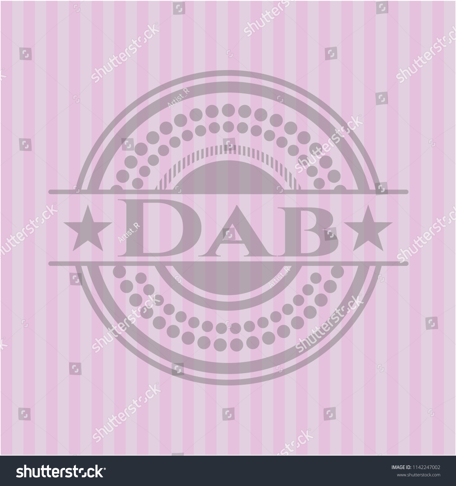 Dab Realistic Pink Emblem Stock Vector (Royalty Free) 1142247002
