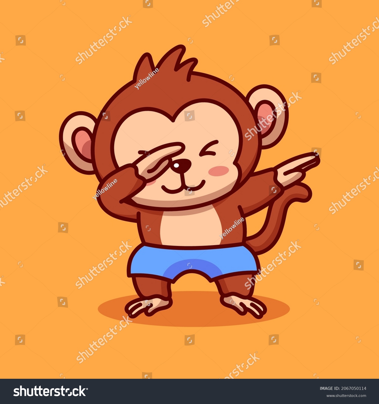 Dabbing Monkey Vector Cartoon Illustration Stock Vector (Royalty Free ...