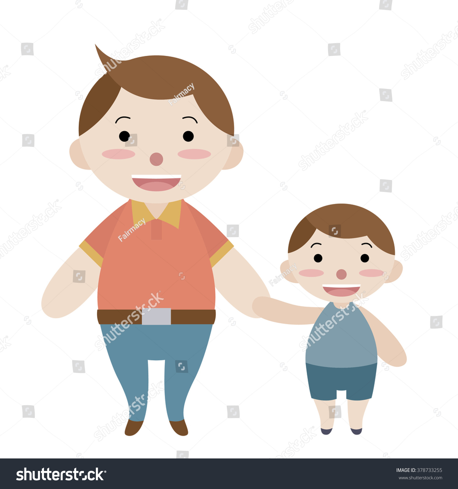 Dad Son Cartoon Vector: Vector có sẵn (miễn phí bản quyền) 378733255 ...
