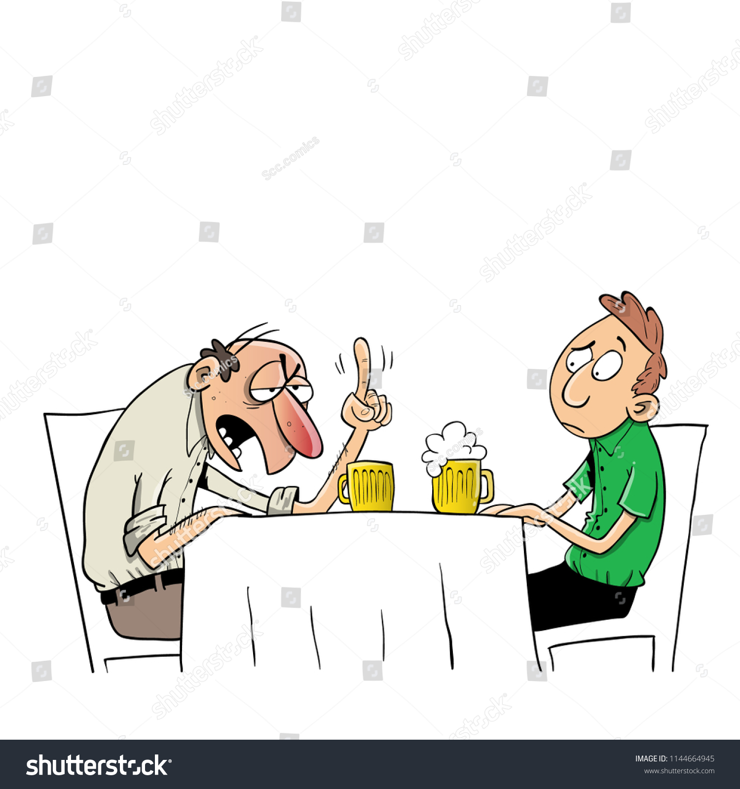 Dad Son Having Beer Stock Vector (Royalty Free) 1144664945