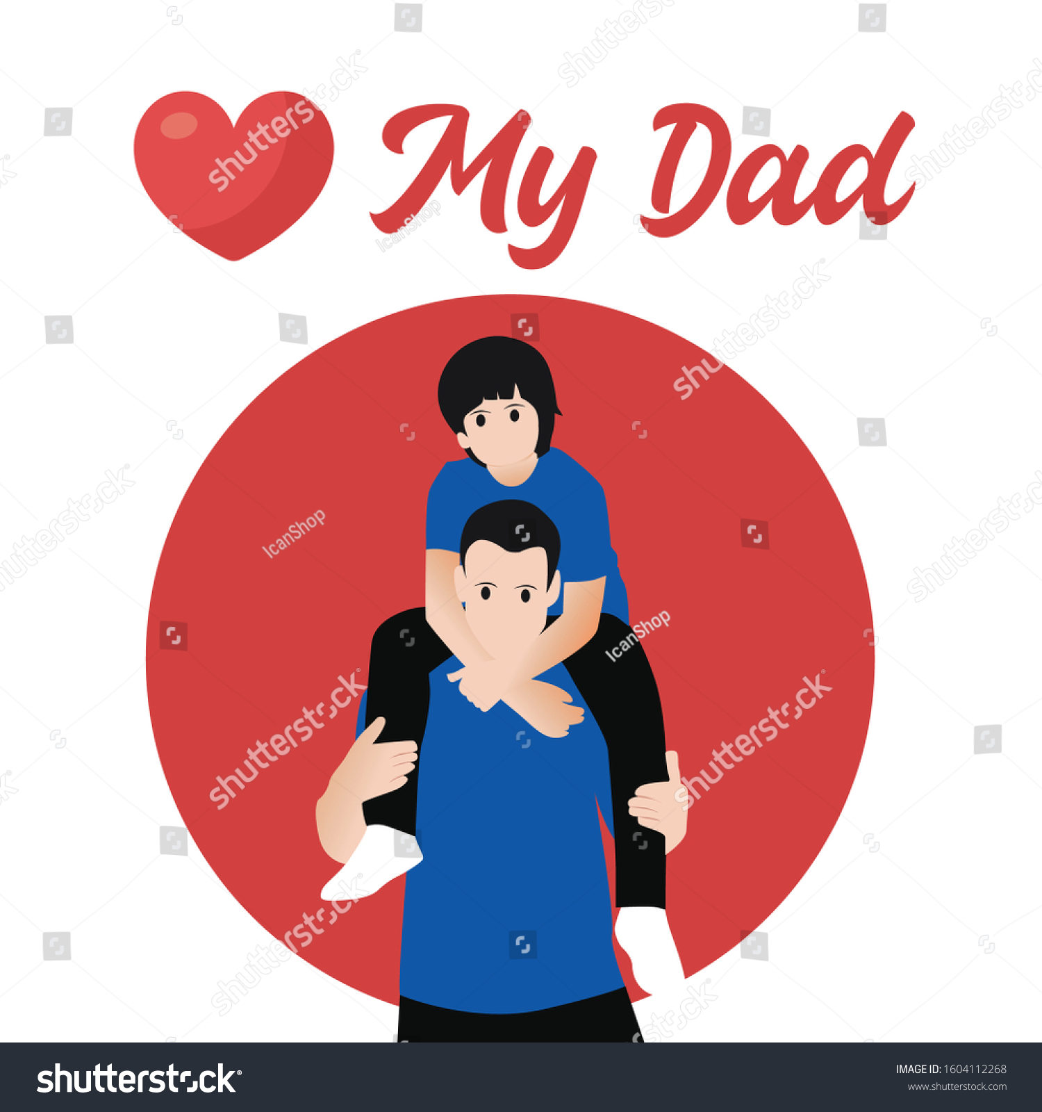 Dad Son Simple Illustration Vector: vector de stock (libre de regalías ...