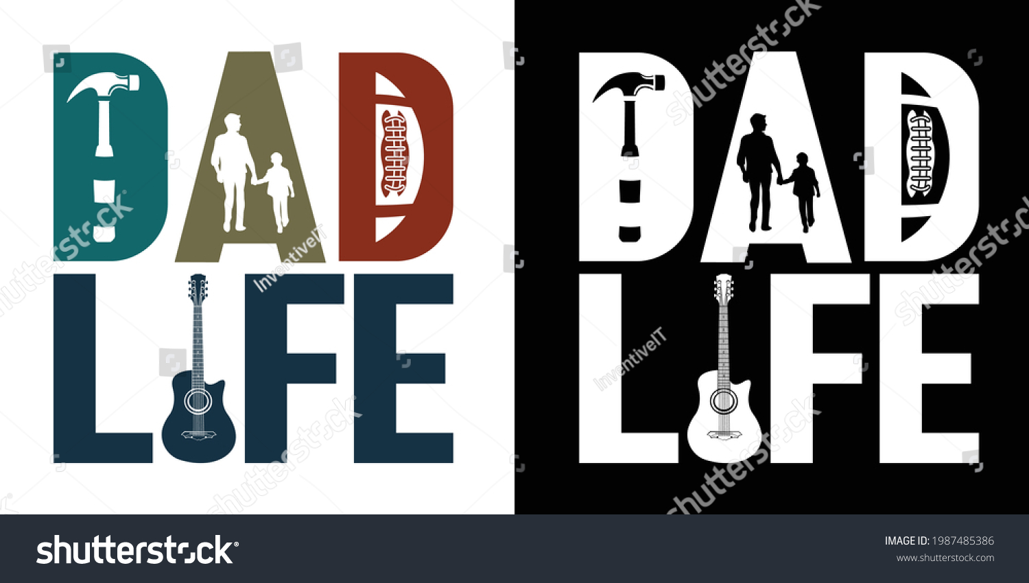 Dad Life Printable Vector Illustration: เวกเตอร์สต็อก (ปลอดค่าลิขสิทธิ์ ...