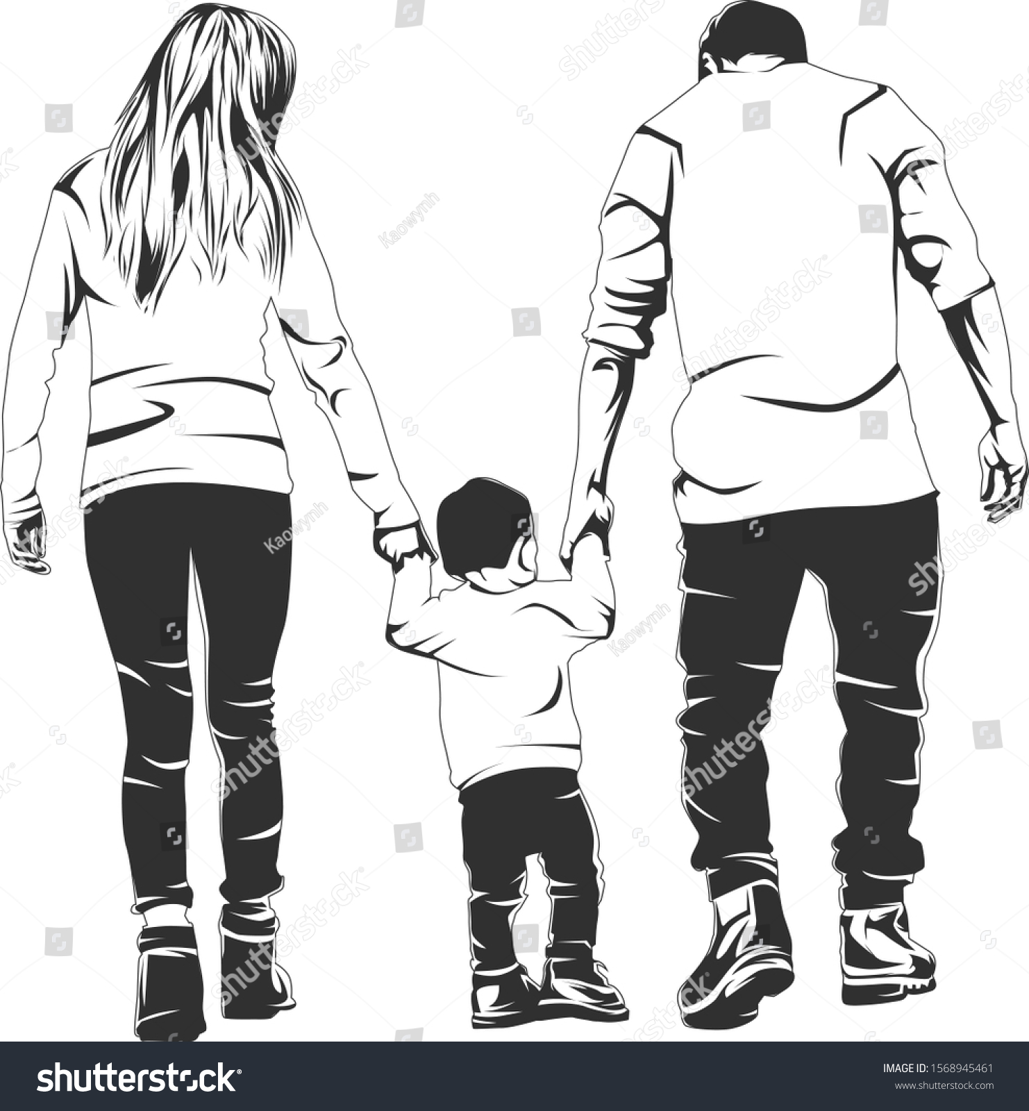 Dad Mom Son Vector Stock Vector (Royalty Free) 1568945461 | Shutterstock