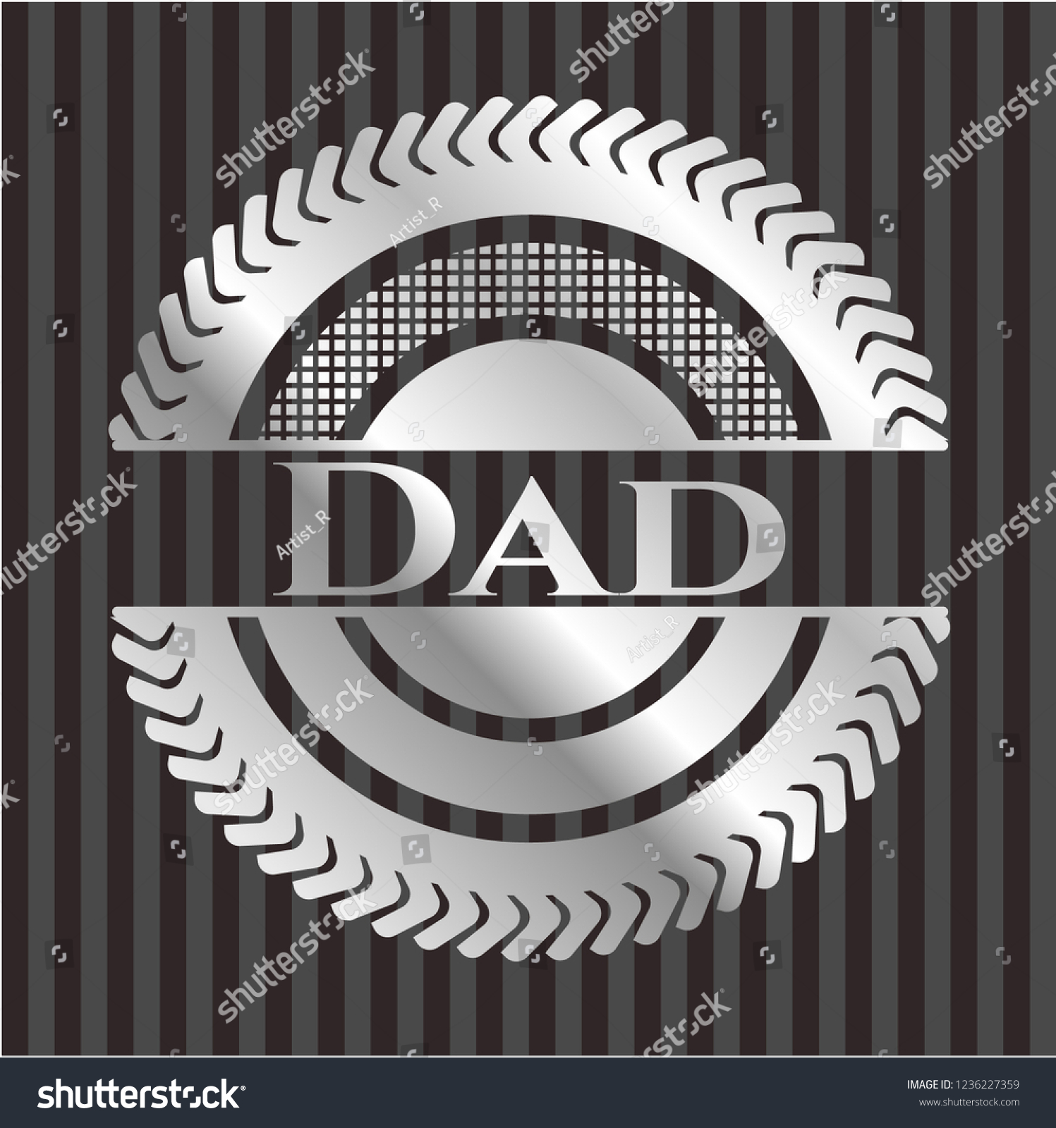 Dad Silver Shiny Badge Stock Vector (Royalty Free) 1236227359 ...
