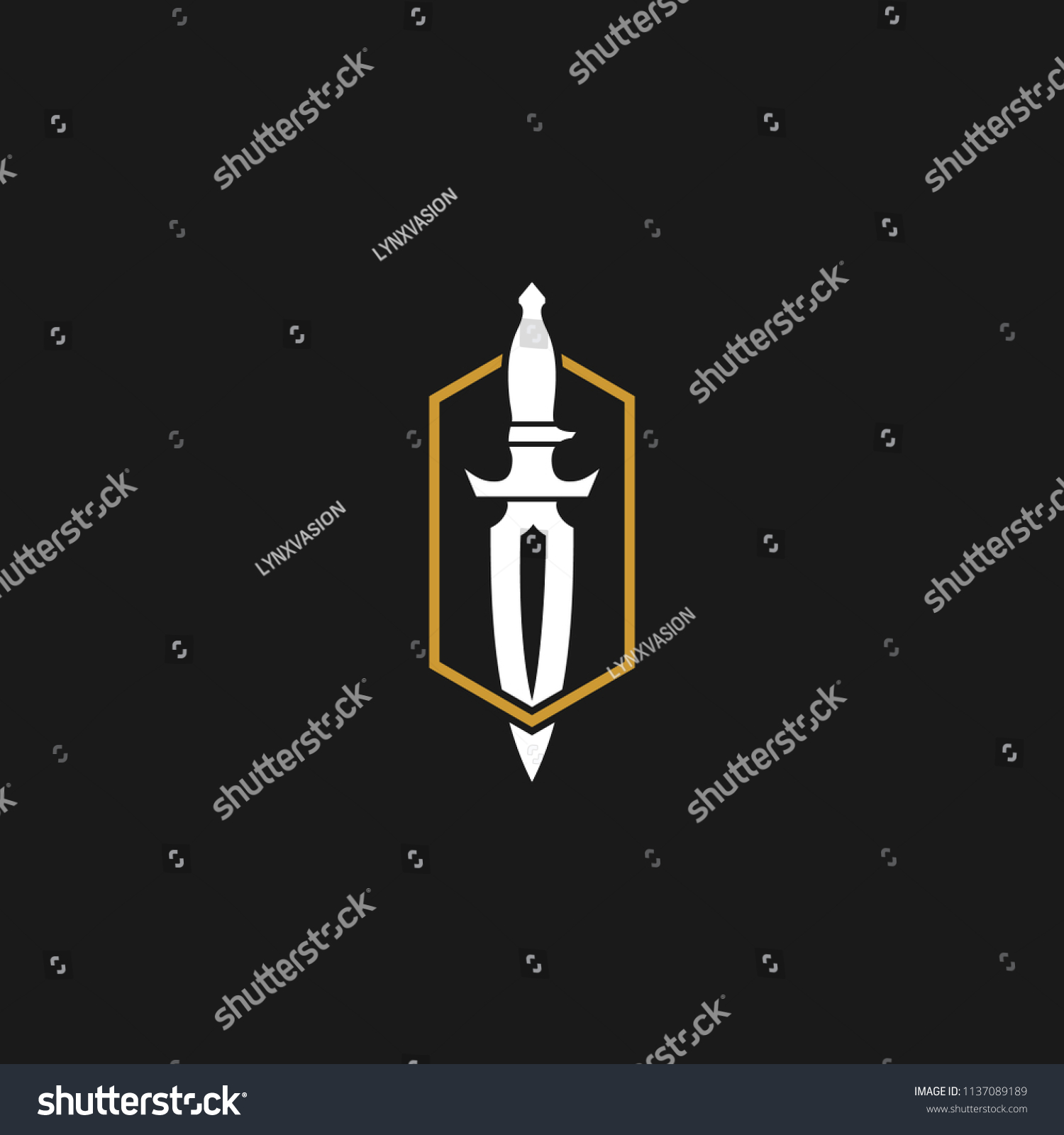 Dagger Logo Sharp Logo Blade Logo Stock Vector (Royalty Free) 1137089189