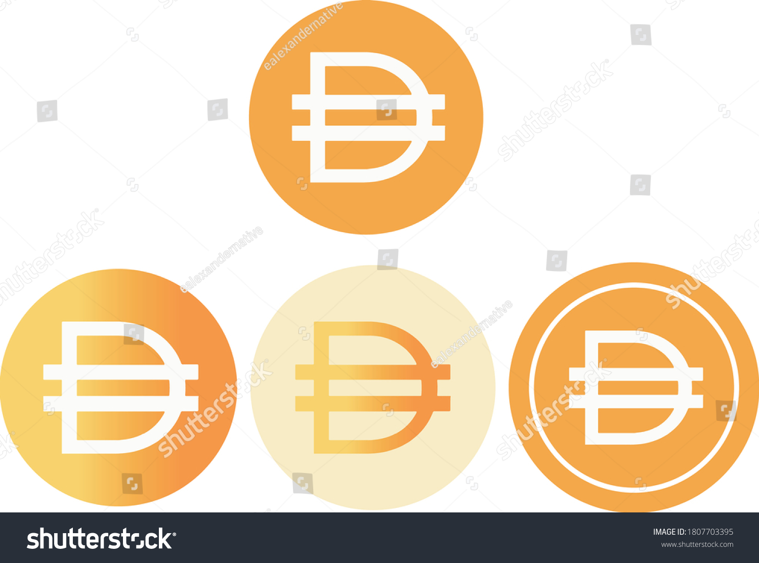 Dai Coin Crypto Currency Vector Logo Stock Vector (Royalty Free) 1807703395