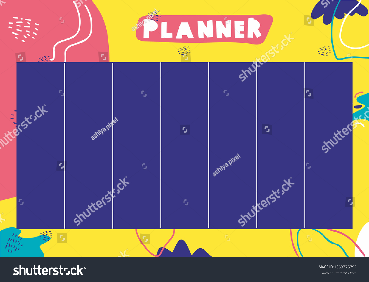 Daily Planner Weekly Planner Concept Vector Stock Vector (Royalty Free ...