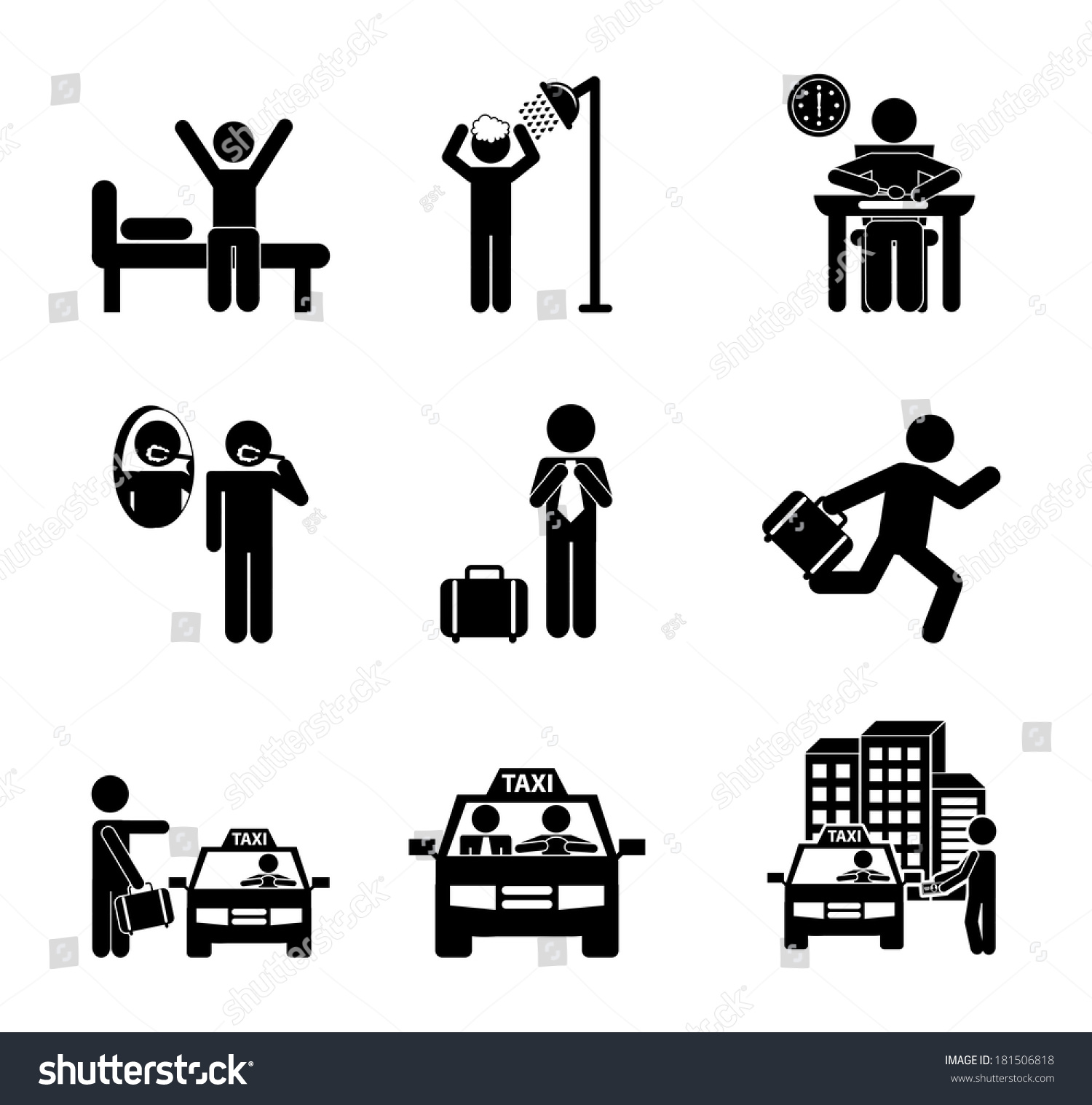 Daily Routine Over White Background Vector: vetor stock (livre de ...