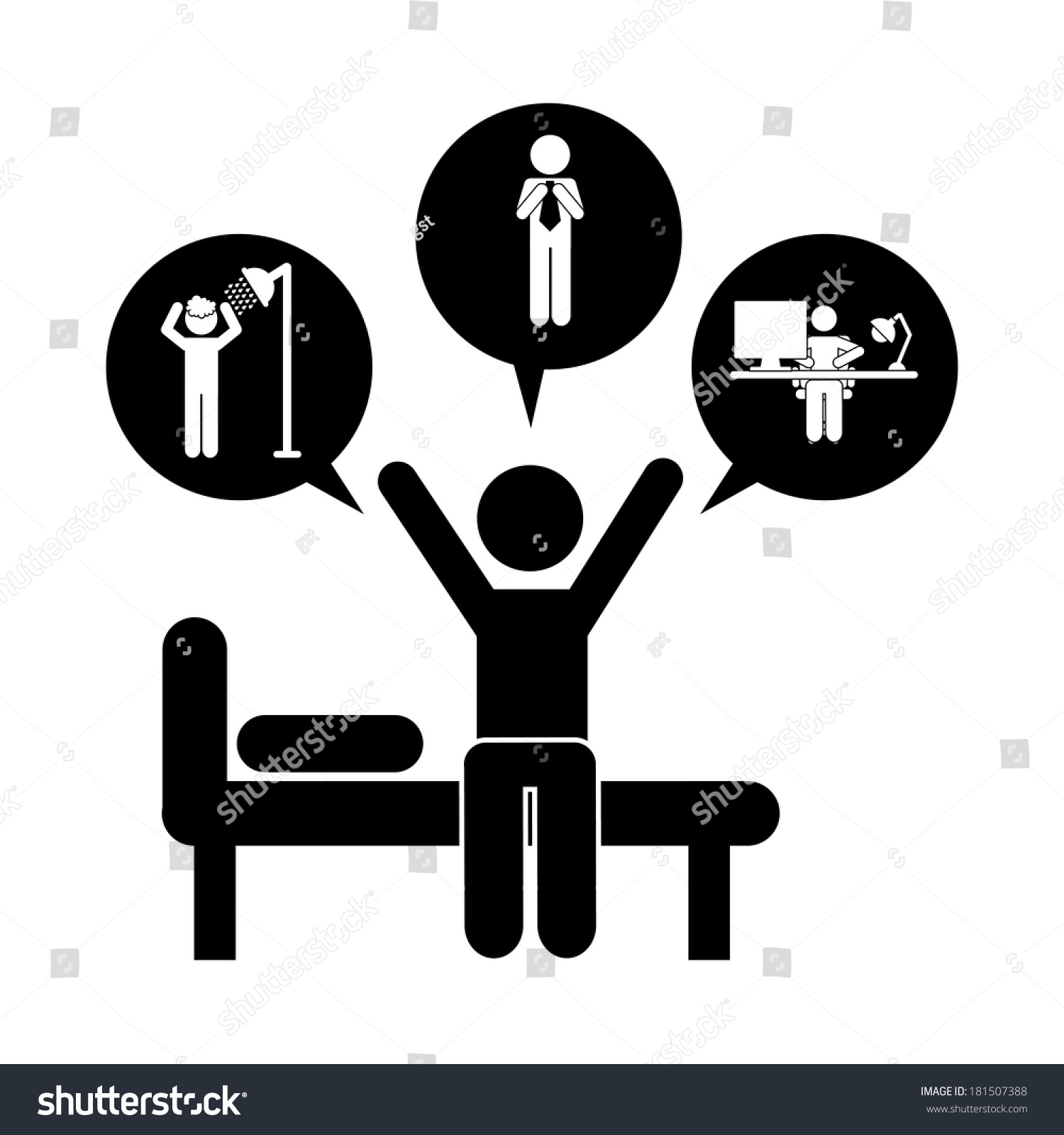 Daily Routine Over White Background Vector Stock Vector (Royalty Free ...