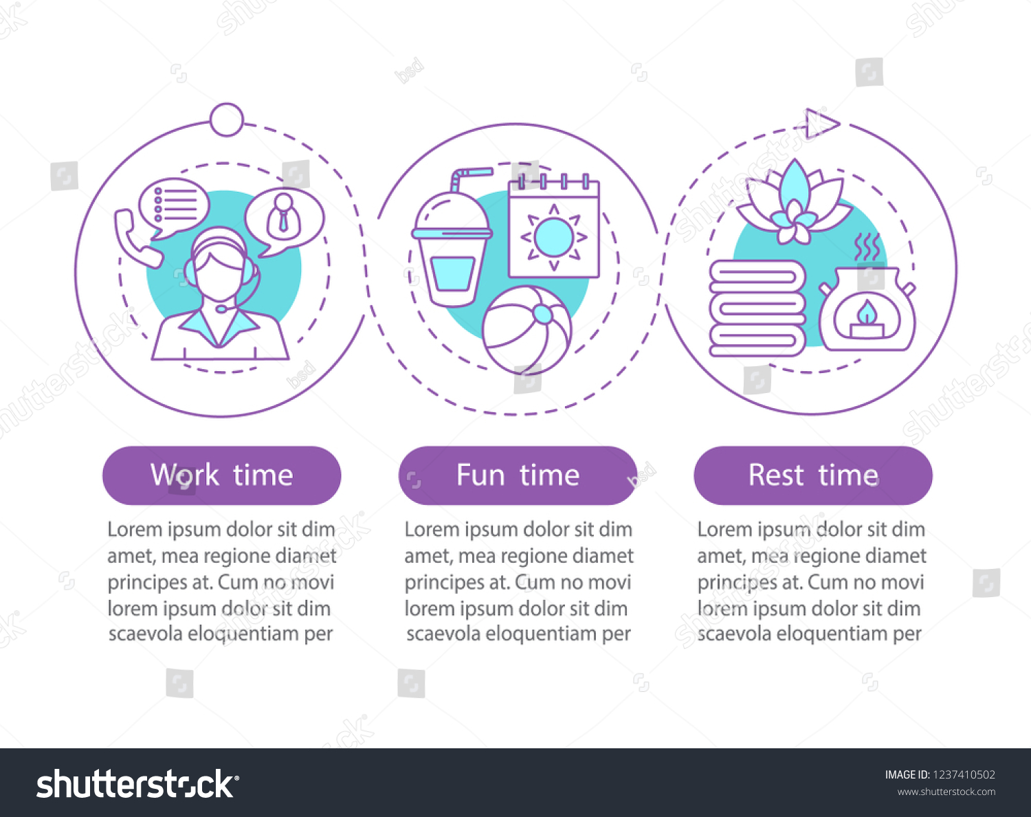 Daily Routine Vector Infographic Template Work Stock Vector (Royalty ...