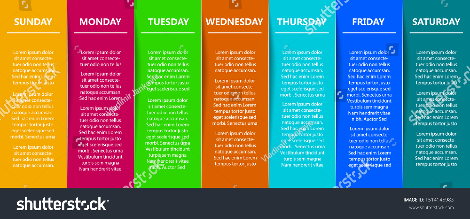 Daily Schedule Color Boxes Text Vector: vetor stock (livre de direitos ...