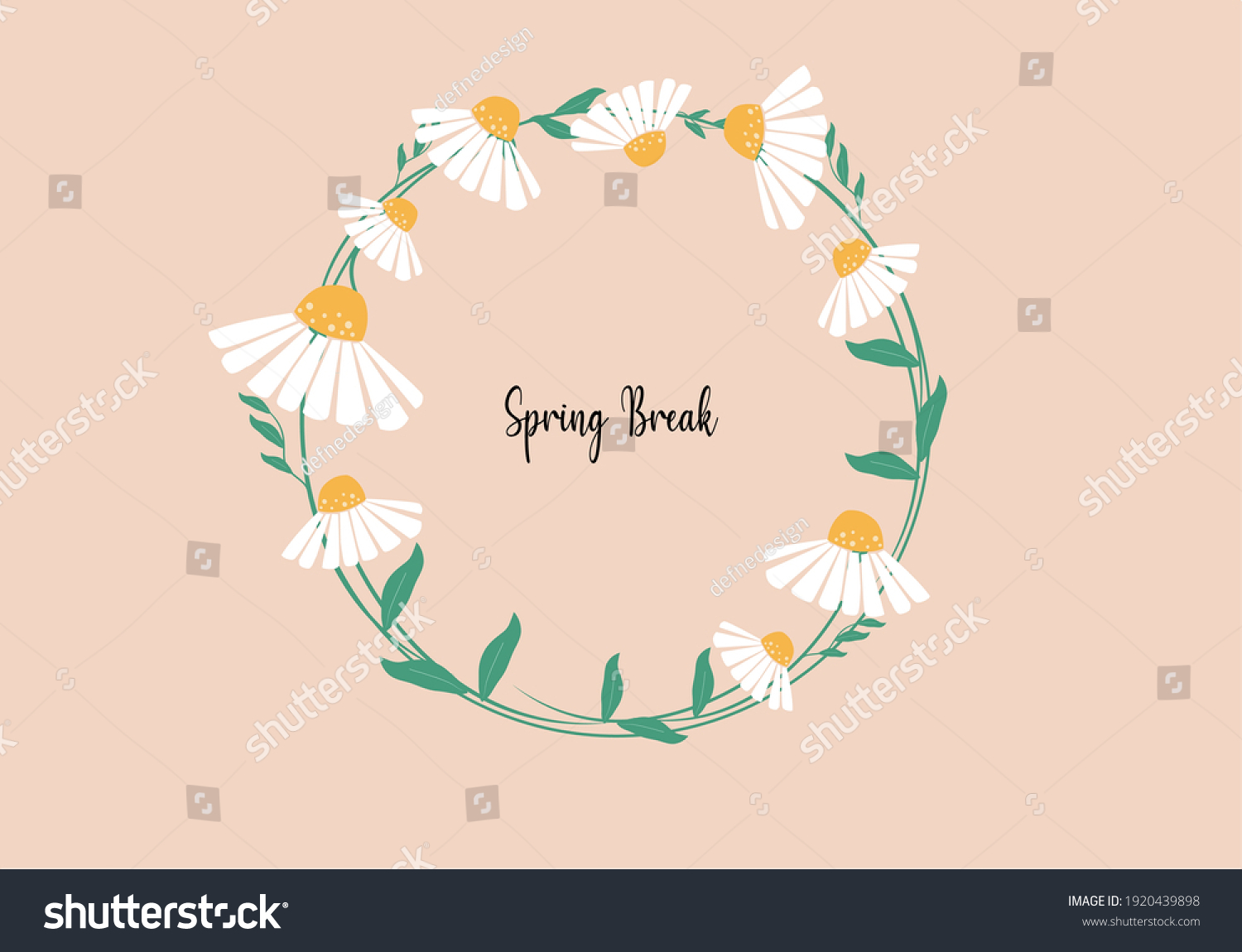 Daisy Flower Circle Design Message Stock Vector (Royalty Free ...