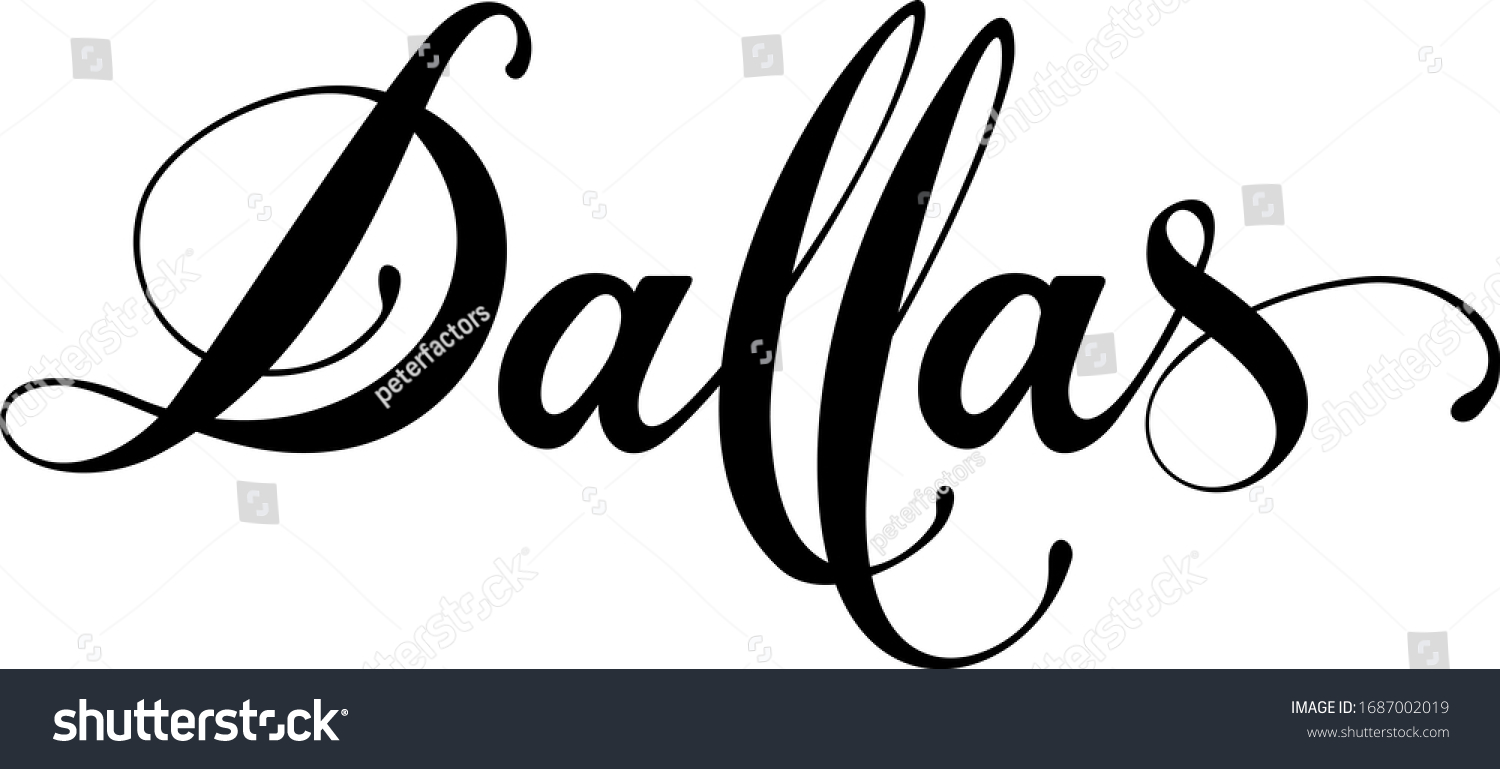 Stock vektor „Dallas Custom Calligraphy Text“ (bez autorských poplatků ...