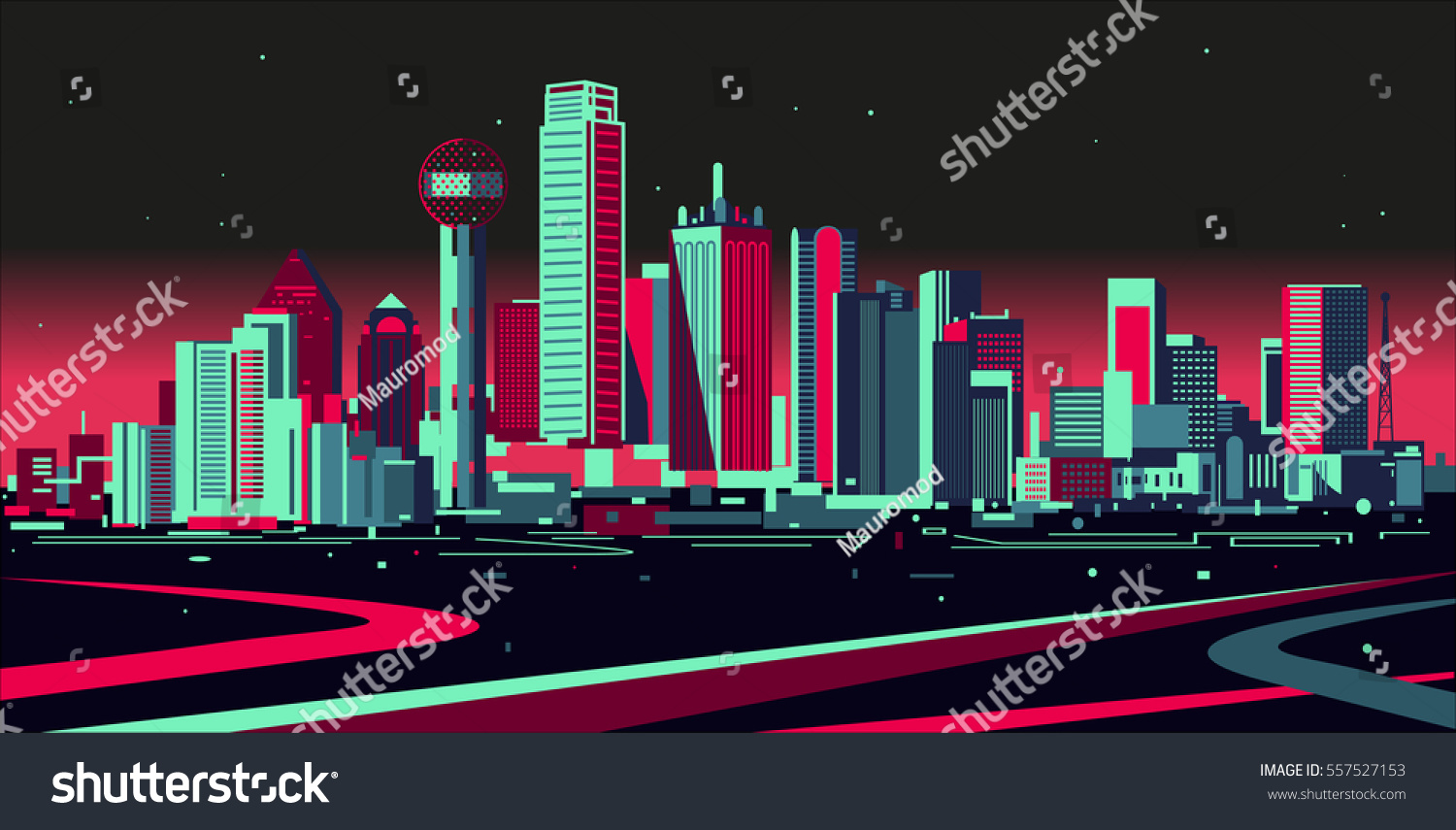 Dallas Skyline Stock Vector (Royalty Free) 557527153 | Shutterstock