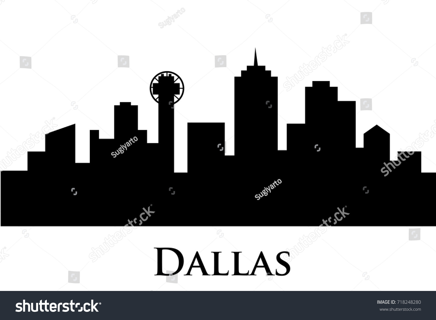 Dallas Skyline Vector Stock Vector (Royalty Free) 718248280