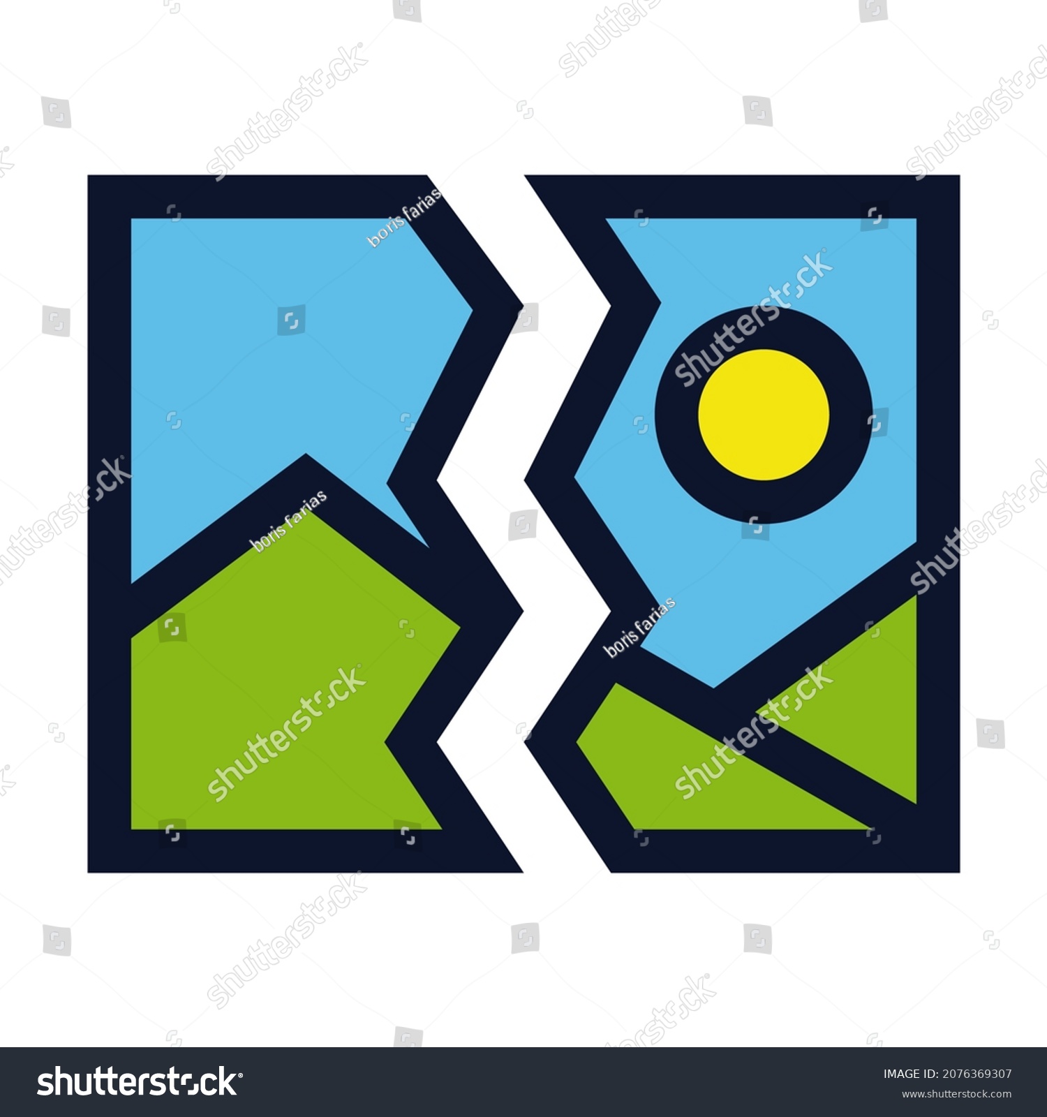 Damaged Image File Simple Vector Color Stock Vector (Royalty Free ...