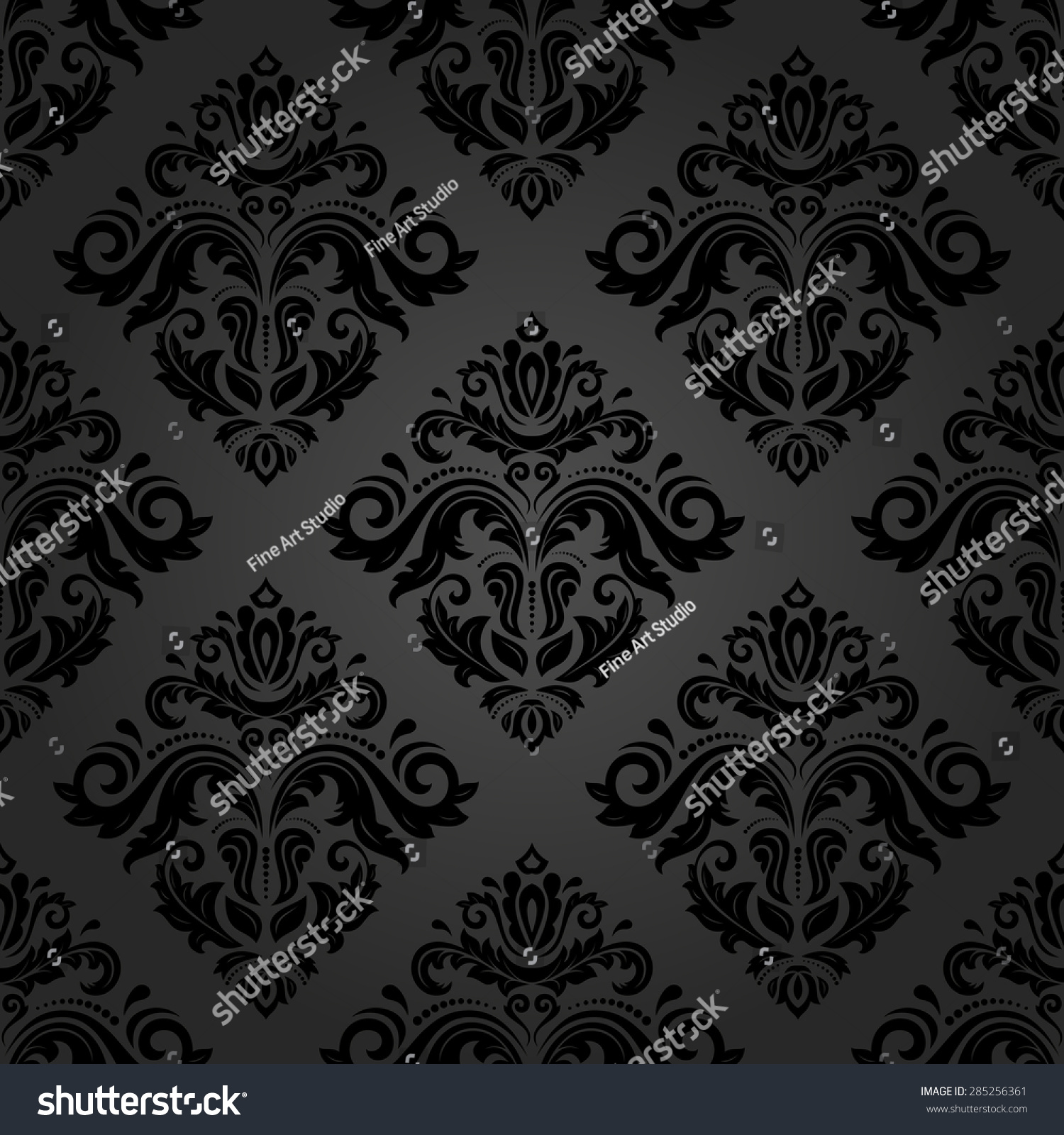 Damask Seamless Texture Fine Vector Traditional Stock Vector (Royalty ...