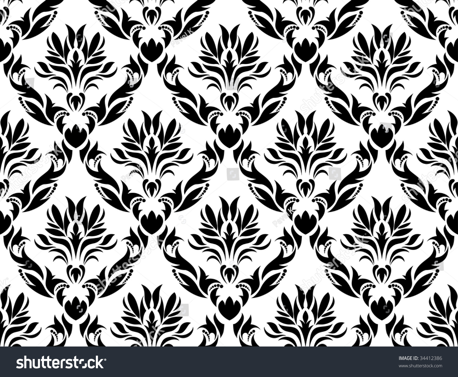 Damask Seamless Vector Background Easy Making Stock Vector (Royalty ...