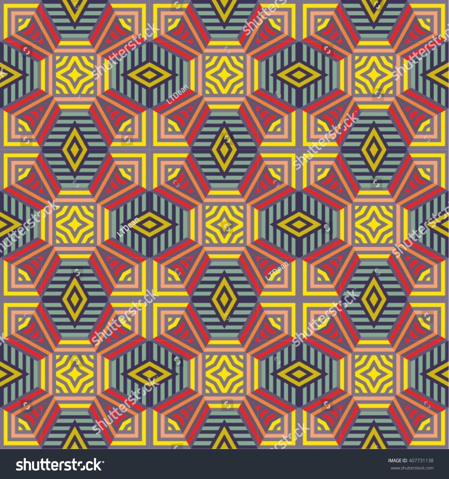 Damask Vector Festive Yellow Tribal Abstract Stock Vector 407731138 ...