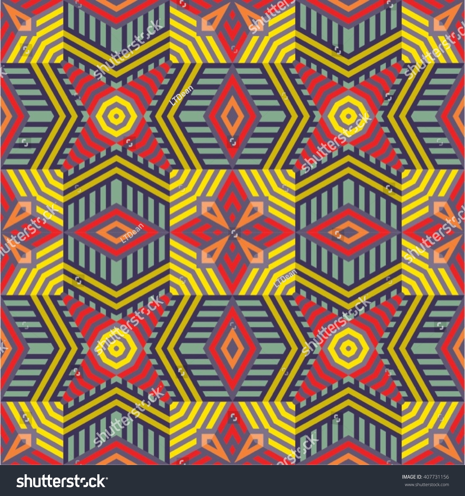 Damask Vector Festive Yellow Tribal Abstract Stock Vector 407731156 ...