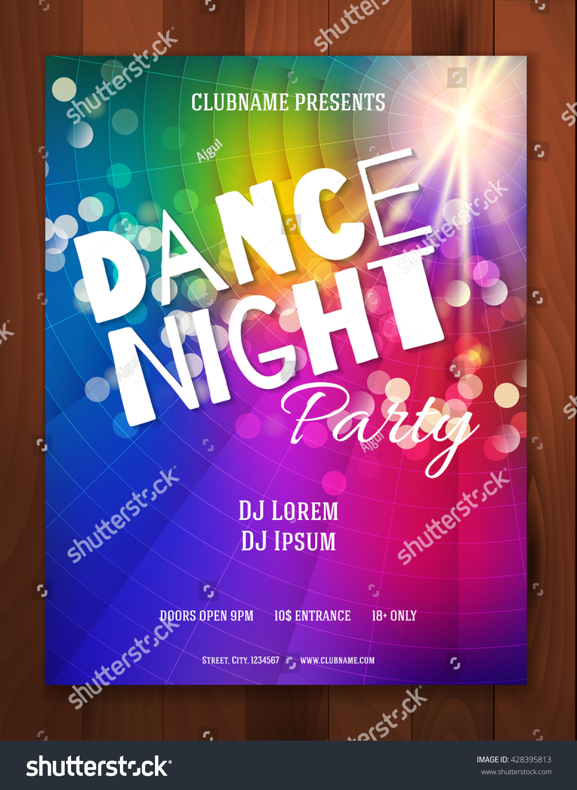 Dance Night Party Poster Design Vector: เวกเตอร์สต็อก (ปลอดค่าลิขสิทธิ์ ...