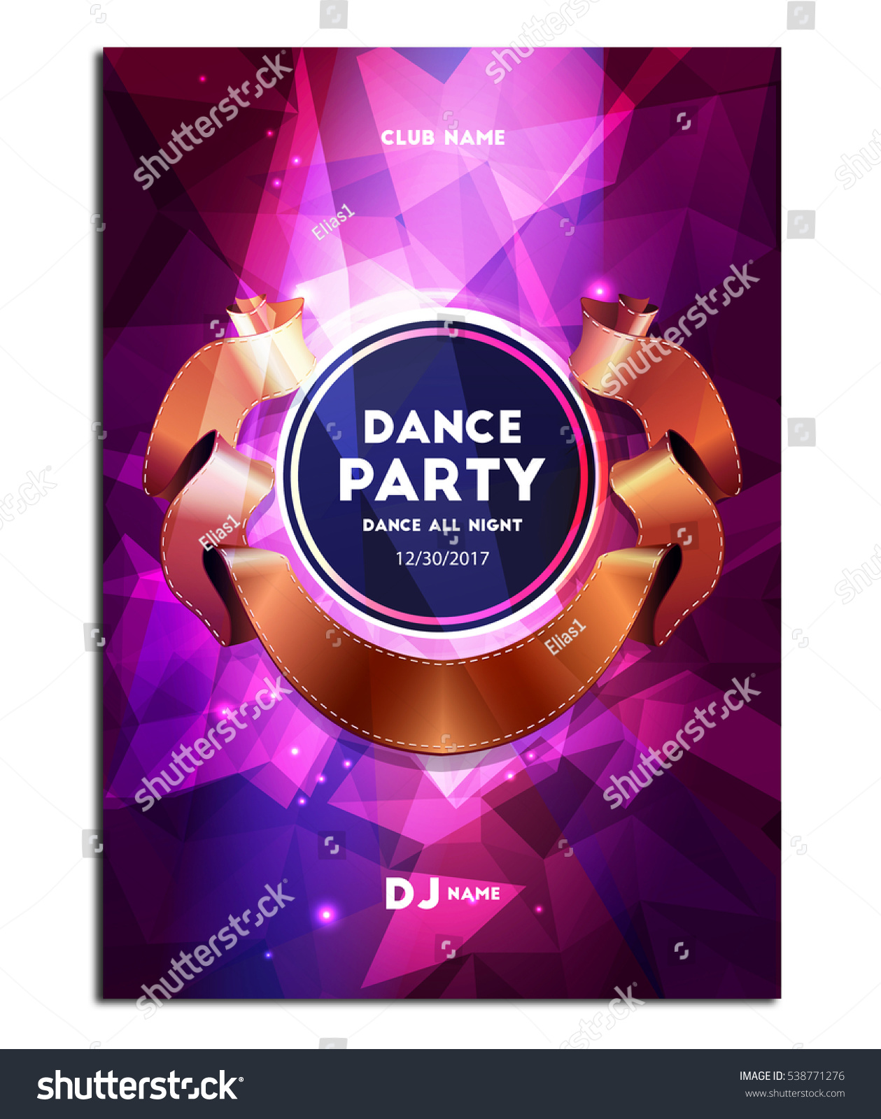 Dance Party Disco Poster Flyer Stock Vector (Royalty Free) 538771276