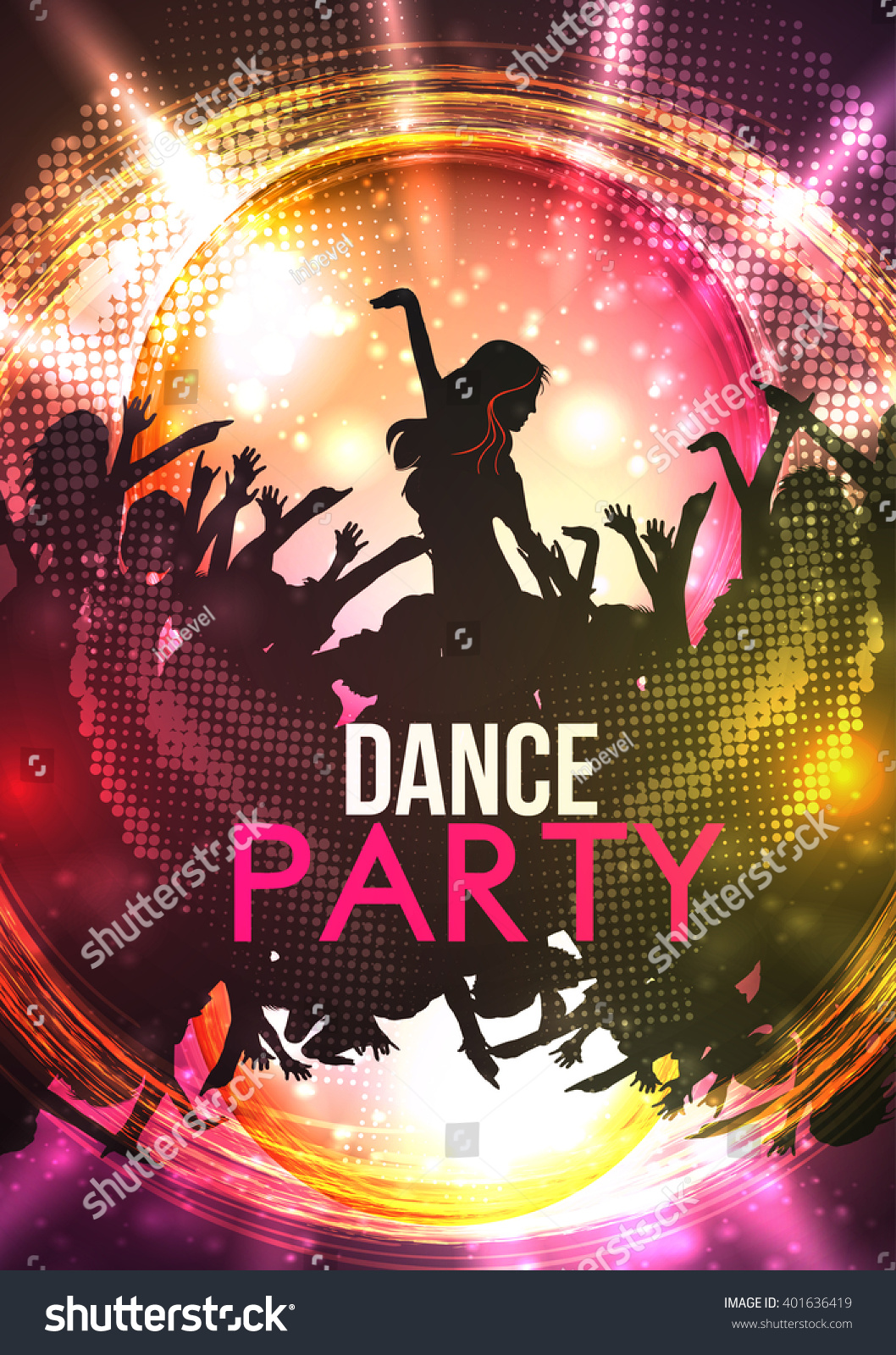 Dance Party Poster Background Template Vector Stock Vector 401636419 - Shutterstock
