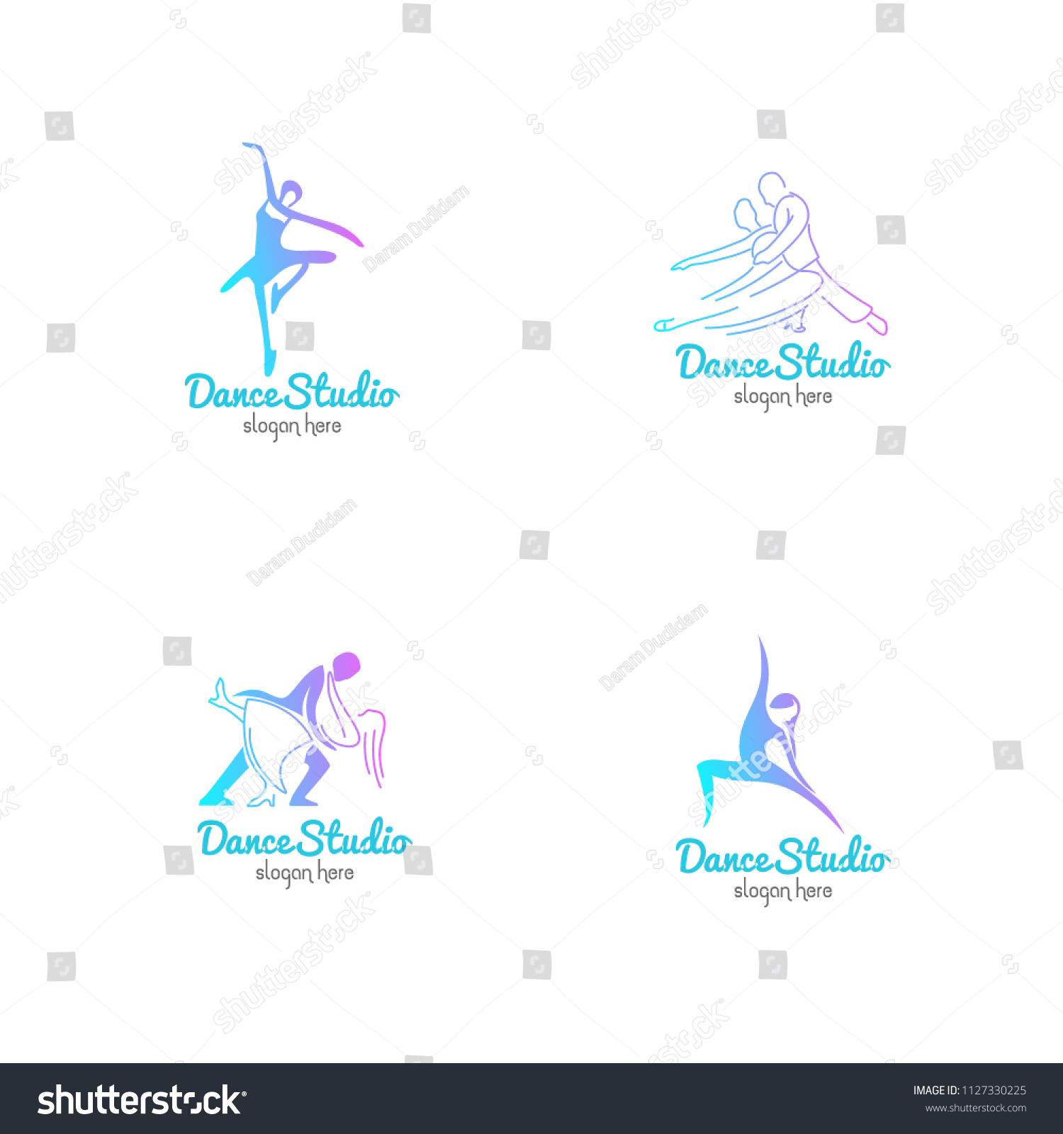 Dance Studio Logo Design Vector Template: vetor stock (livre de ...