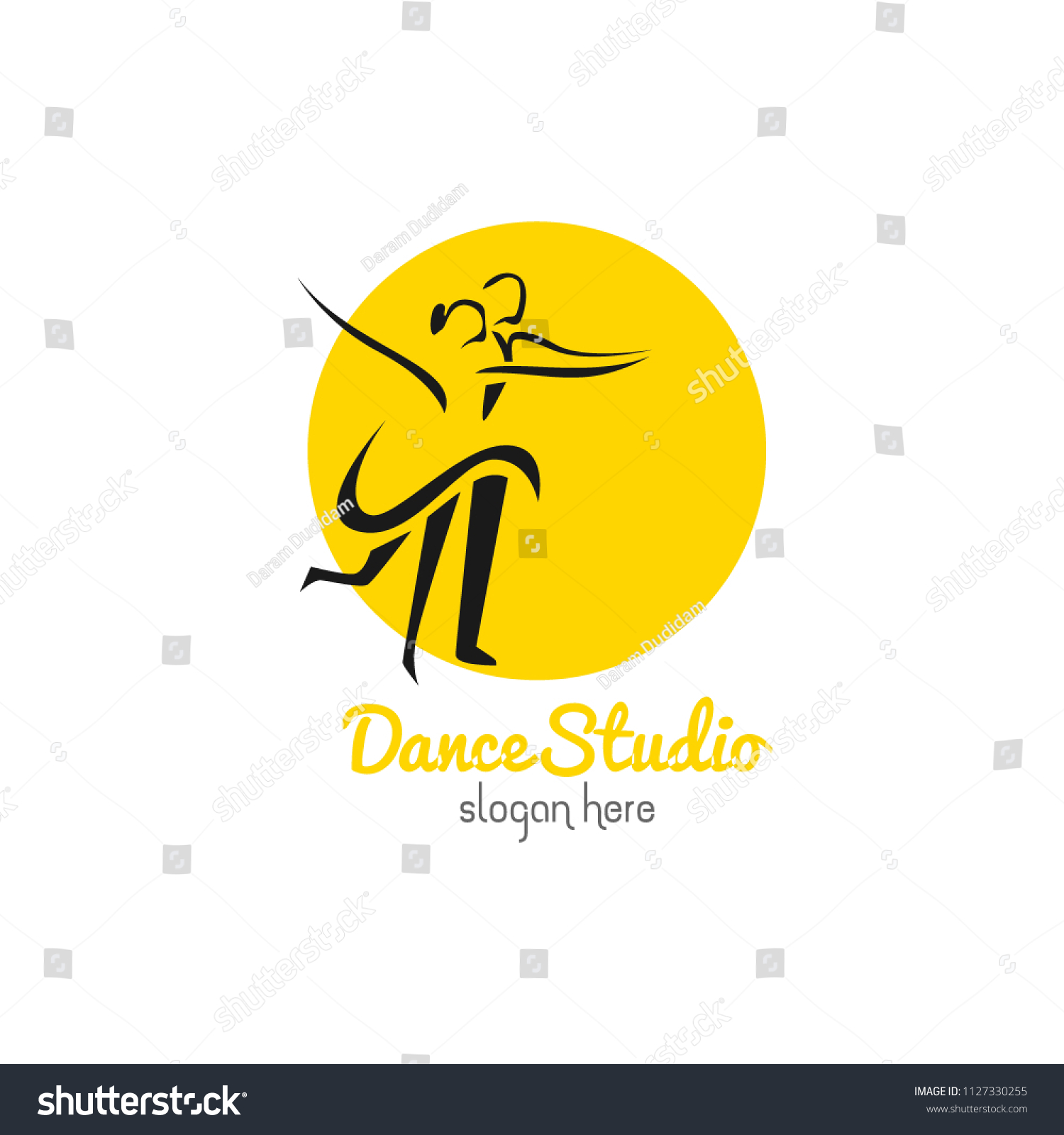 Dance Studio Logo Design Vector Template Stock Vector (Royalty Free ...
