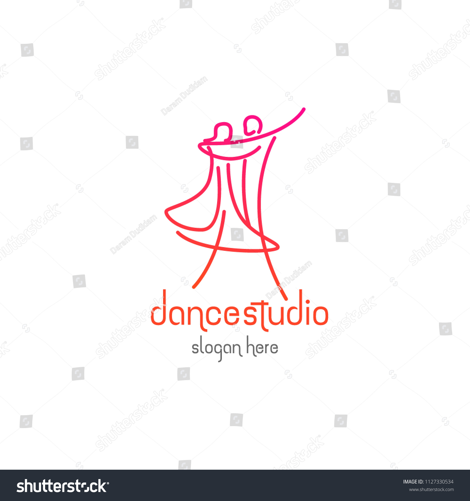 Dance Studio Logo Design Vector Template Stock Vector (Royalty Free ...