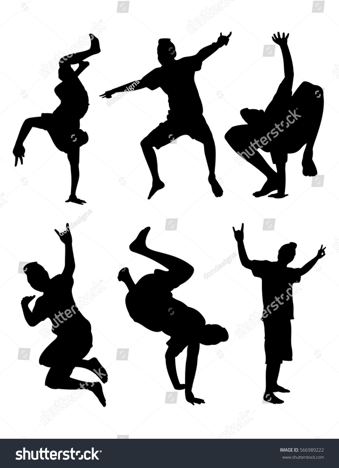 Dancer Vector Silhouette Collection: vector de stock (libre de regalías ...