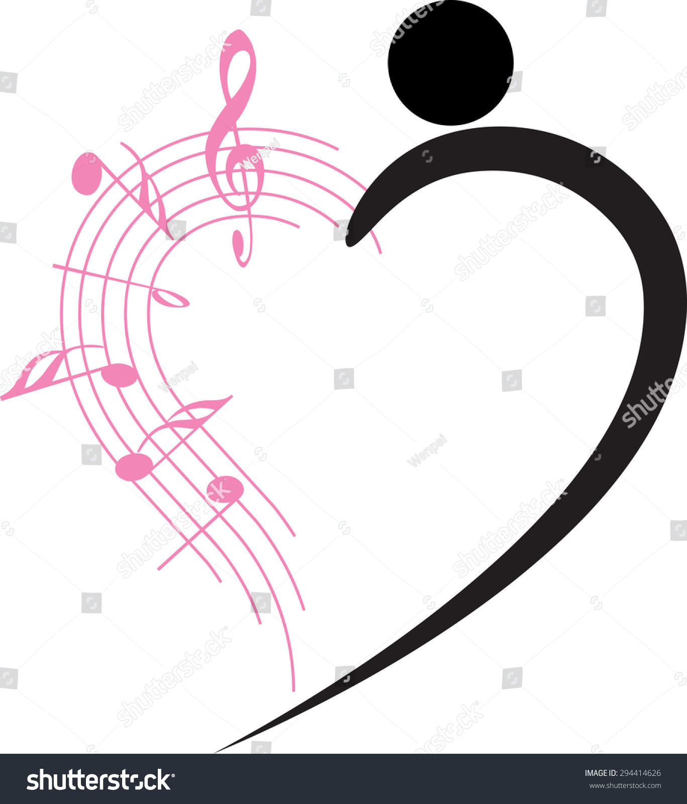 Dancer Music Note Design Icon Stock Vector (Royalty Free) 294414626 ...