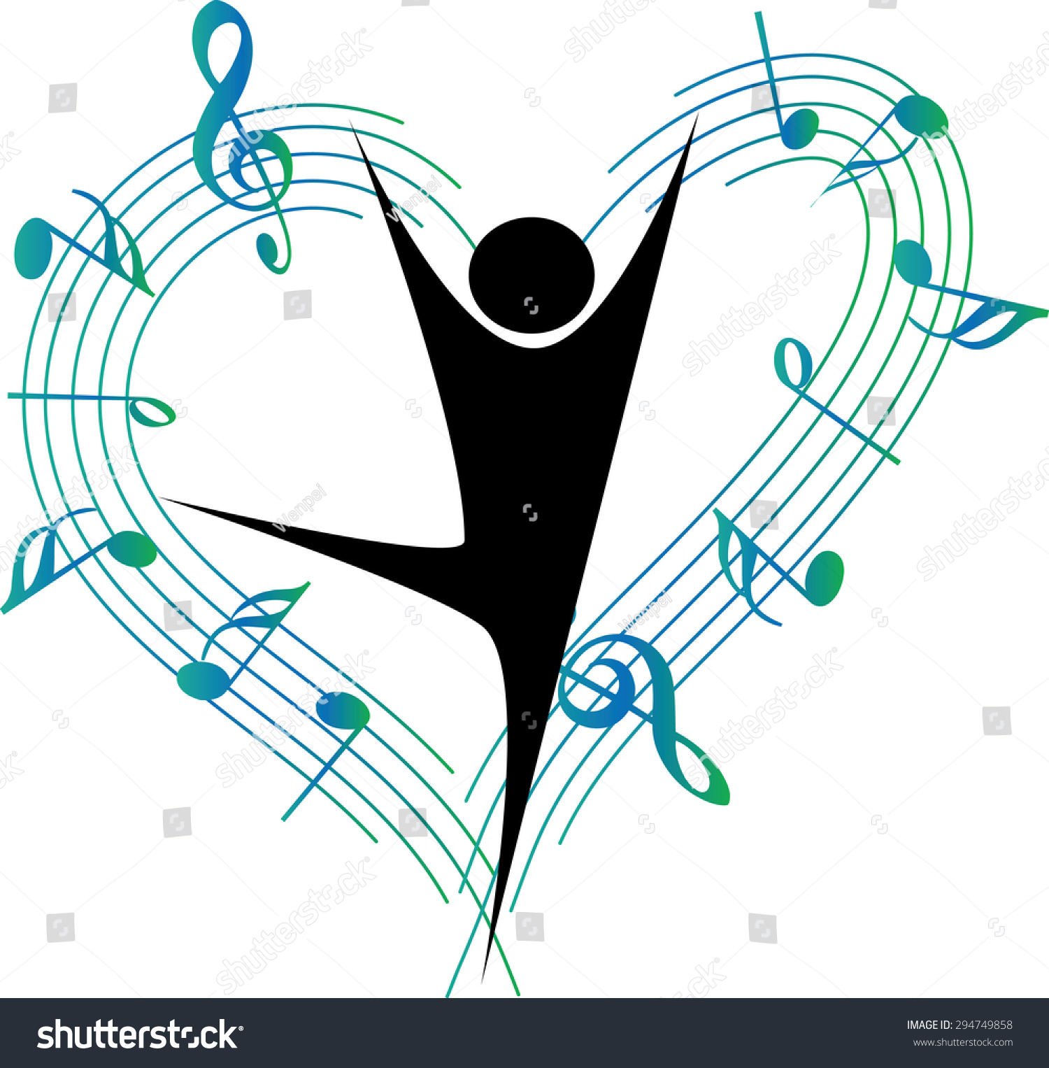 Dancer Music Note Design Icon: vector de stock (libre de regalías ...