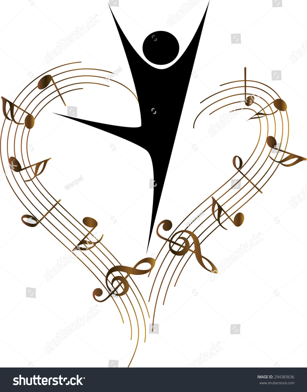 Dancer Music Note Icon Stock Vector (Royalty Free) 294383636