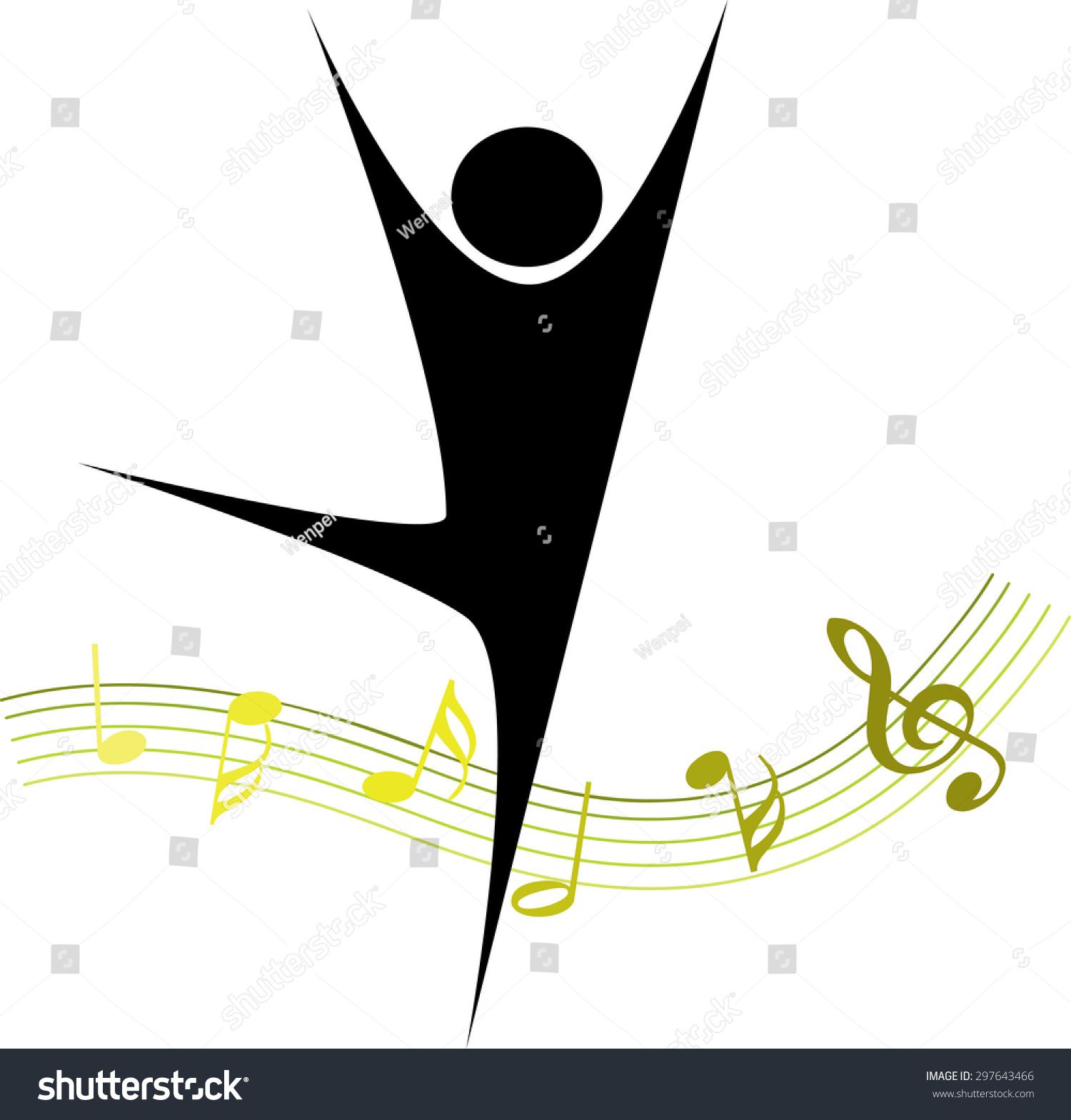 Dancer Music Note Icon Stock Vector (Royalty Free) 297643466 | Shutterstock
