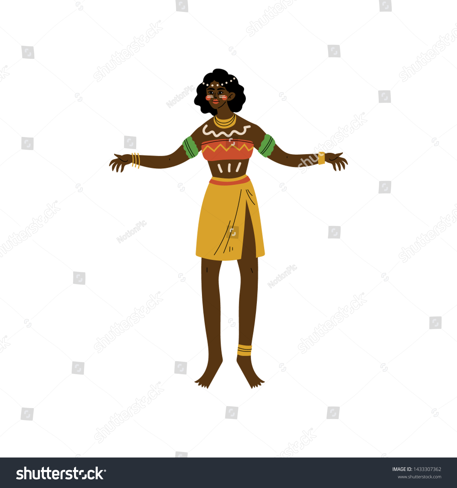 Dancing African Woman Aboriginal Girl Dressed Stock Vector (Royalty ... Dancing African Woman Aboriginal Girl Dressed Stock Vector (Royalty ...