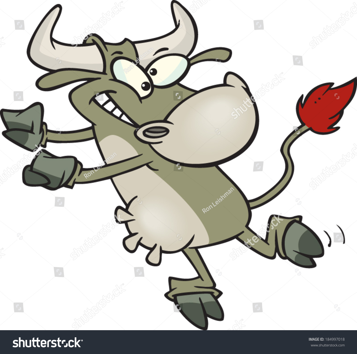 Dancing Cartoon Cow Stock Vector 184997018 - Shutterstock