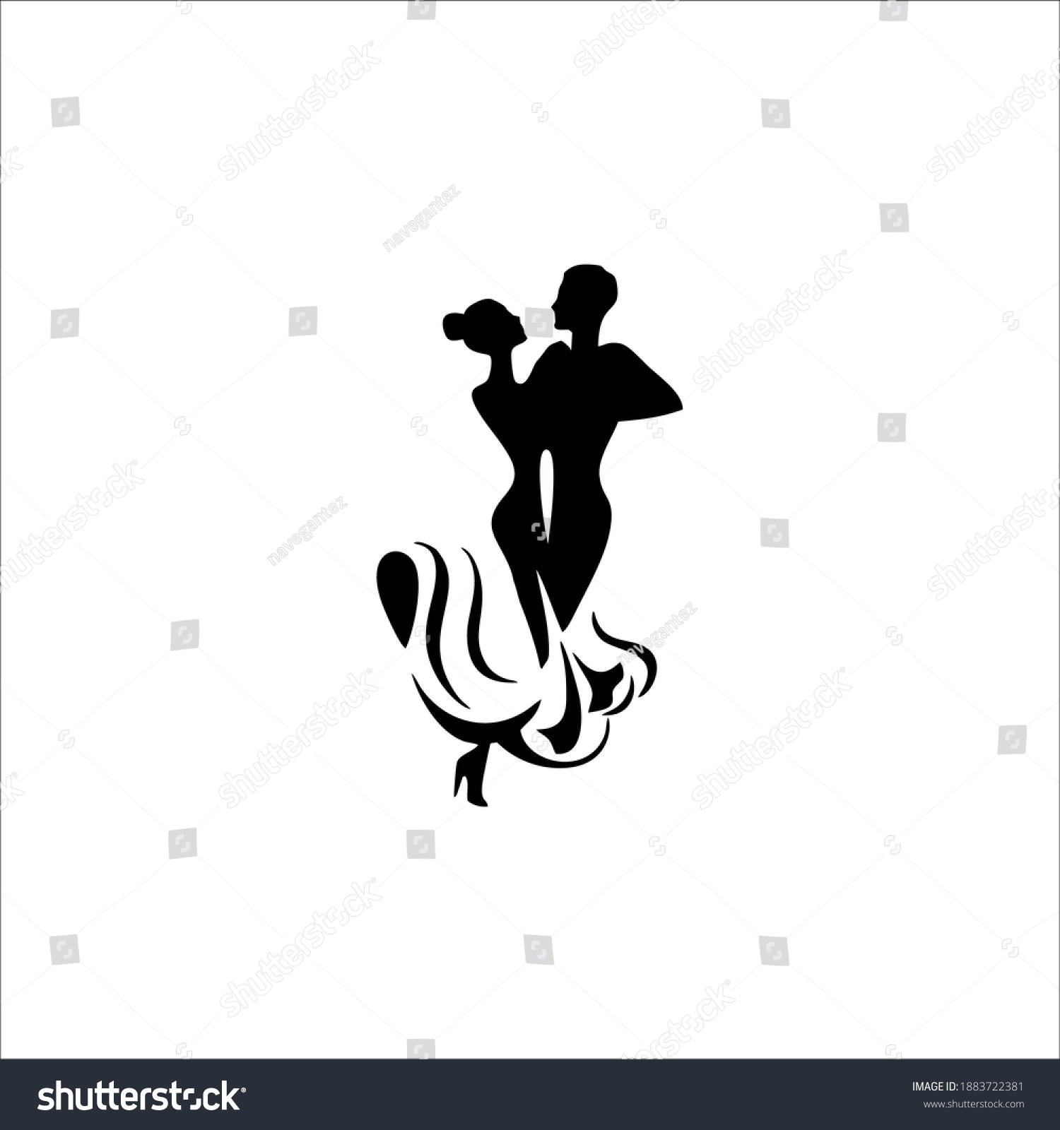 Dancing Couple Symbol Logo Vector Illustration Stock Vector (Royalty ...