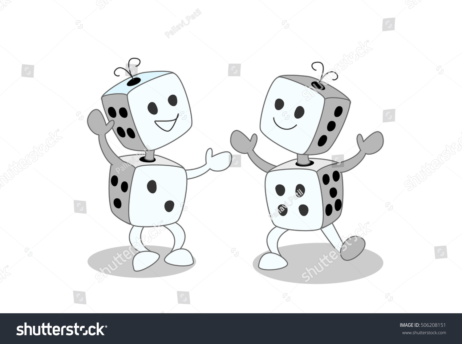 Dancing Dice Cartoon Vector Illustration Stock Vector (Royalty Free ...