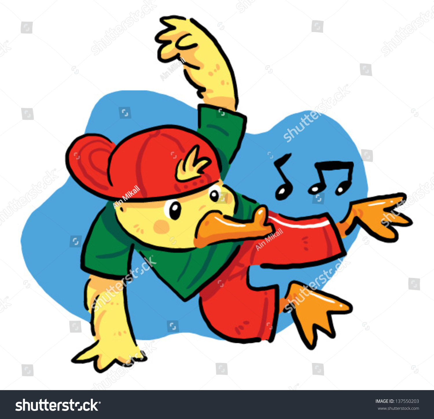 Dancing Duck Duck Dancing Action Style: vector de stock (libre de ...