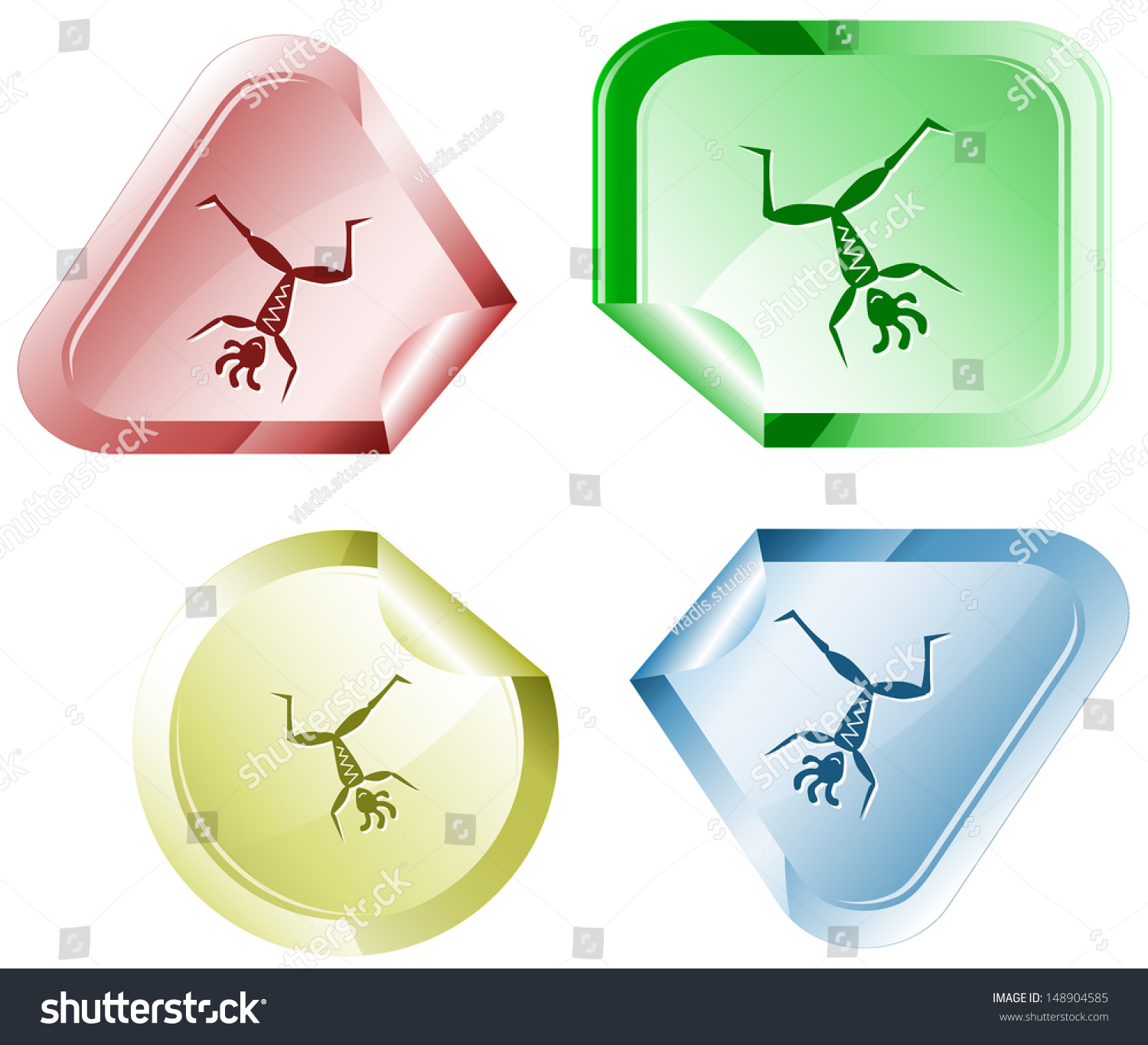 Dancing Ethnic Little Man Vector Sticker Stock Vector (Royalty Free ...