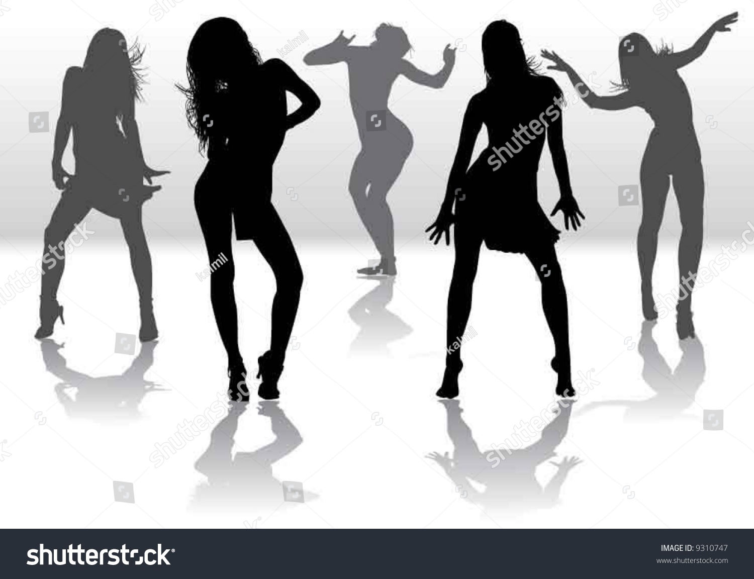 Dancing Girls: vector de stock (libre de regalías) 9310747 | Shutterstock