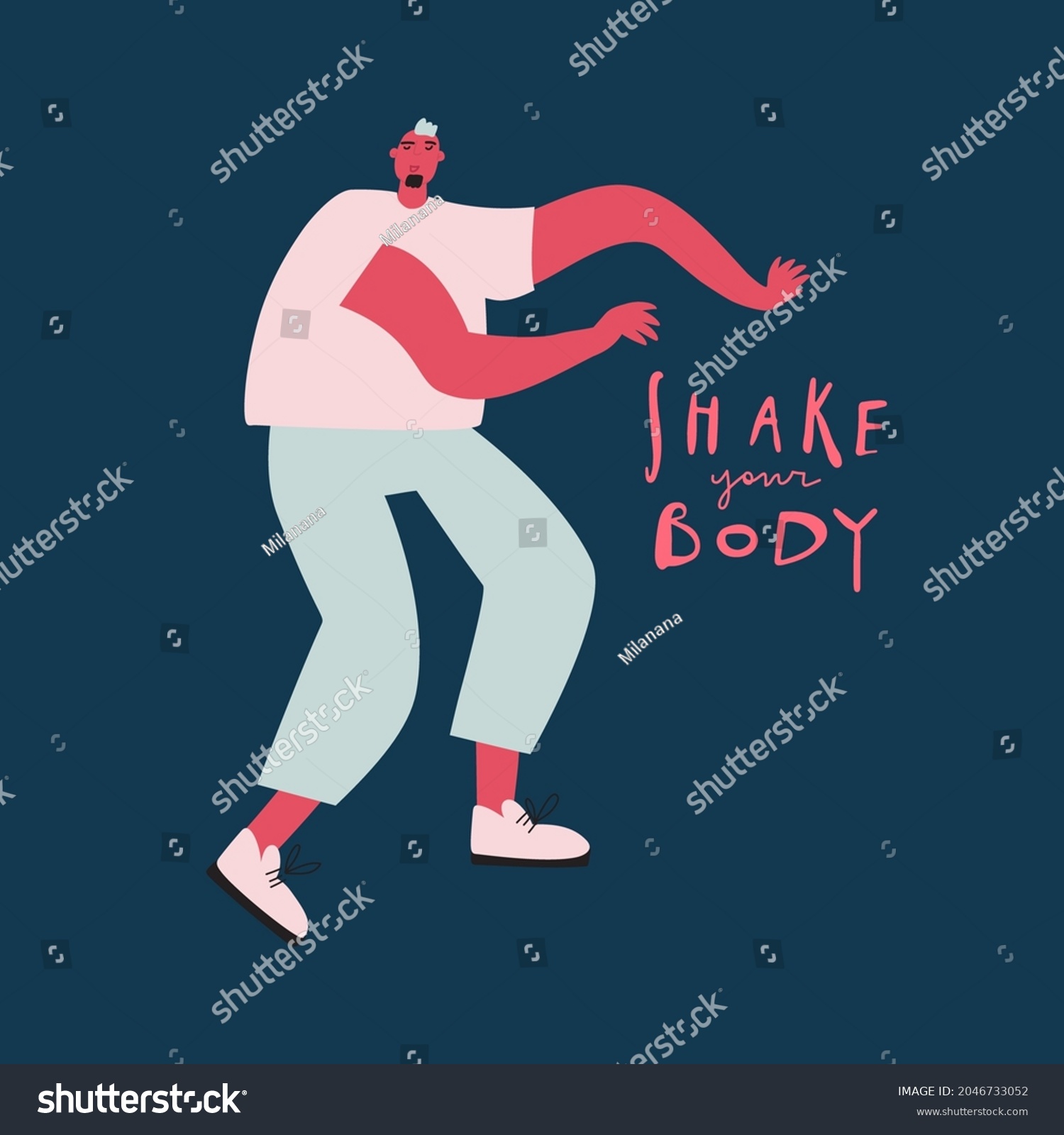 Dancing Guy Dynamic Movements Funny Cartoon Stock Vector (Royalty Free ...