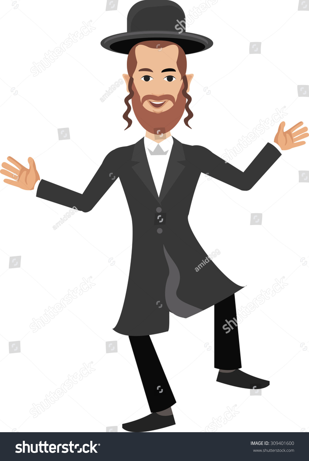 Dancing Jewish Man Stock Vector (Royalty Free) 309401600
