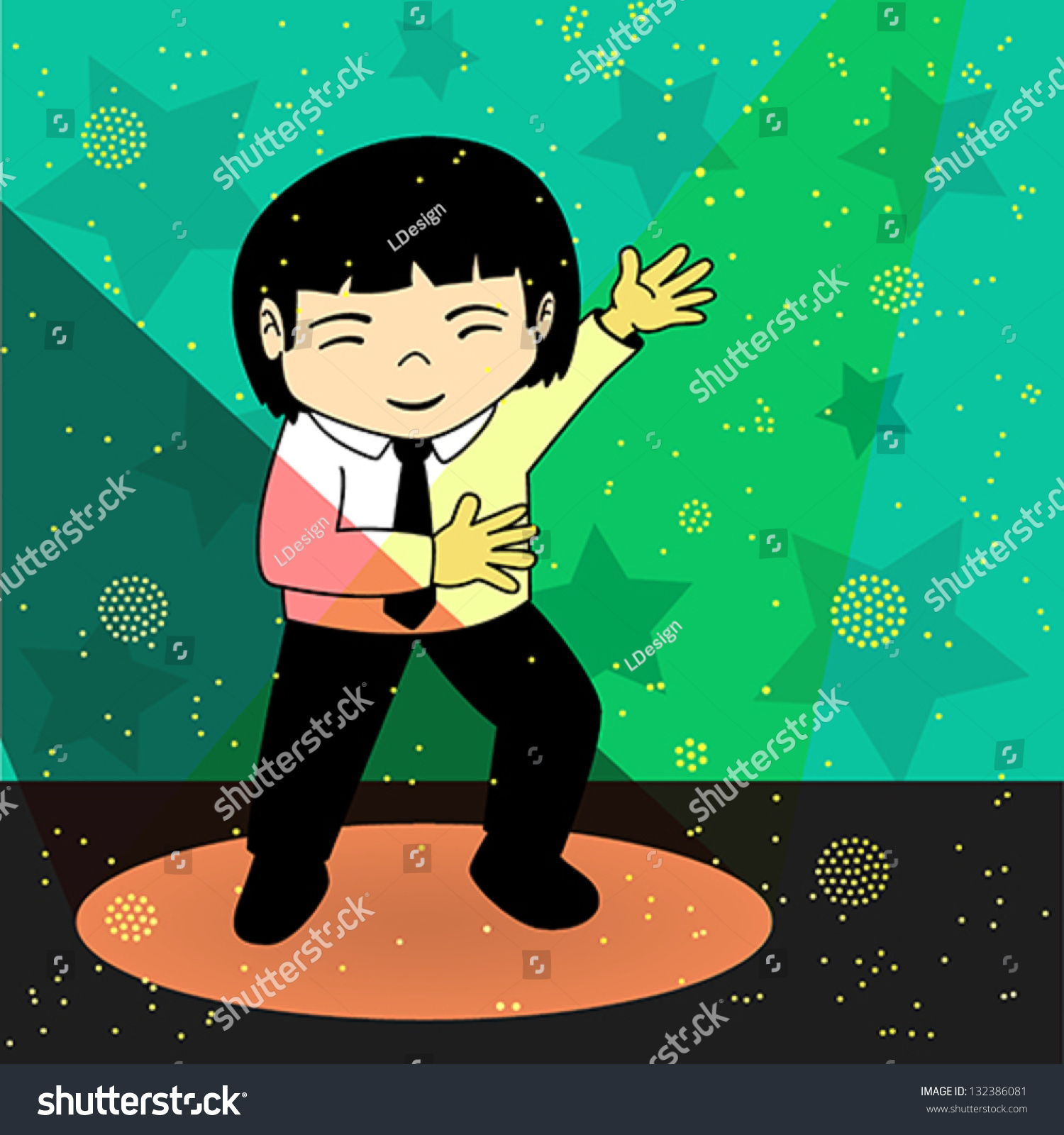 Dancing Kid Vector Illustration Stock Vector (Royalty Free) 132386081 ...