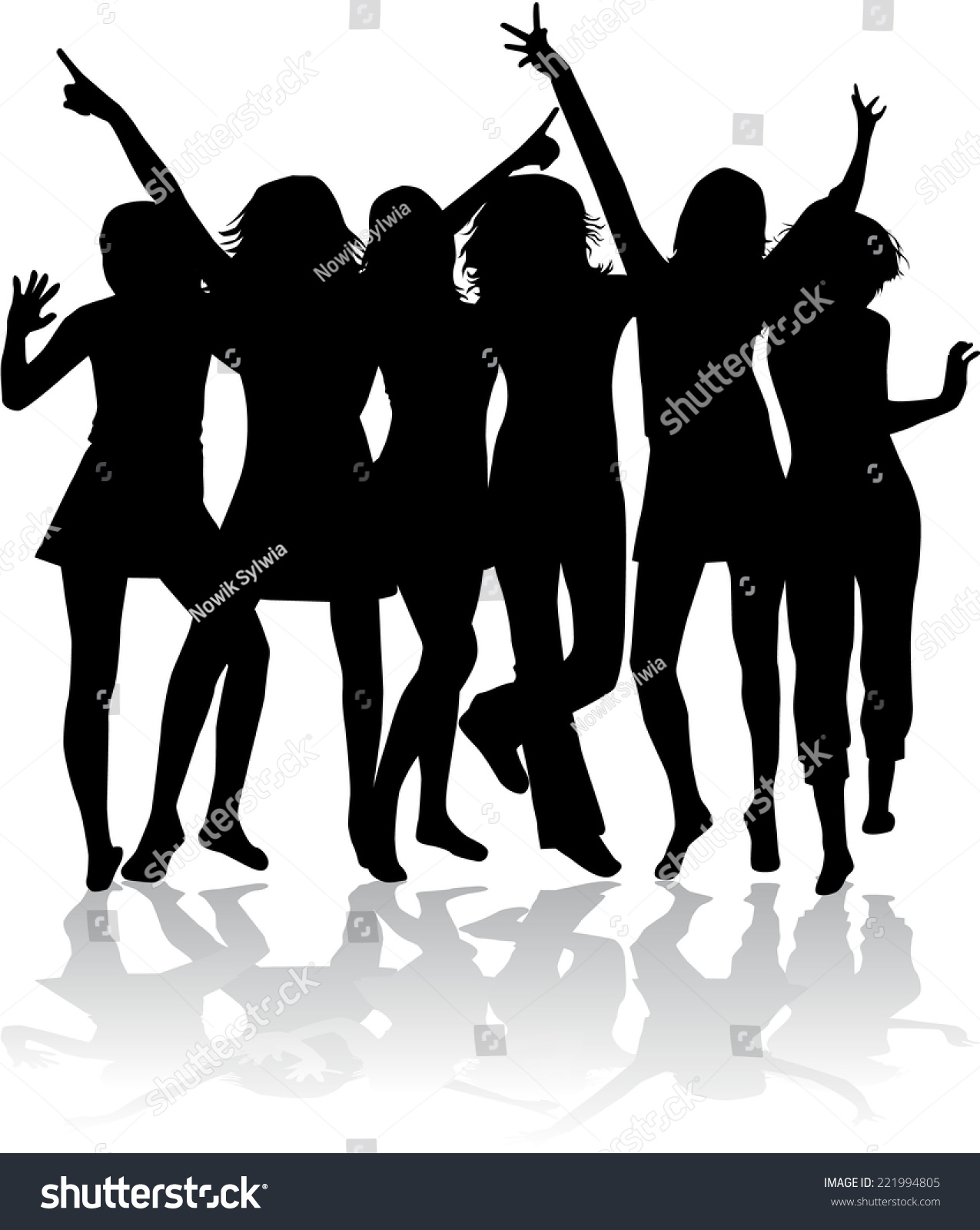 Dancing Silhouette Illustration Stock Vector (Royalty Free) 221994805