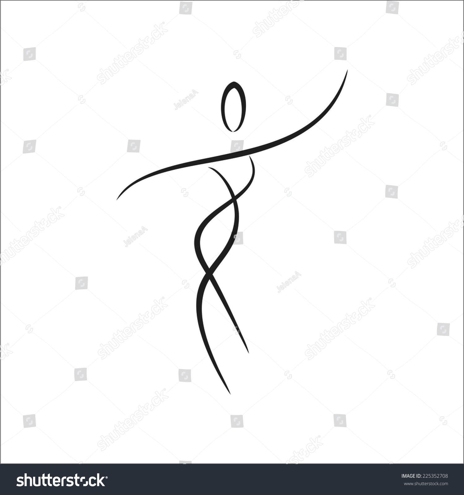 Dancing Silhouette Line Art 스톡 벡터(로열티 프리) 225352708 | Shutterstock