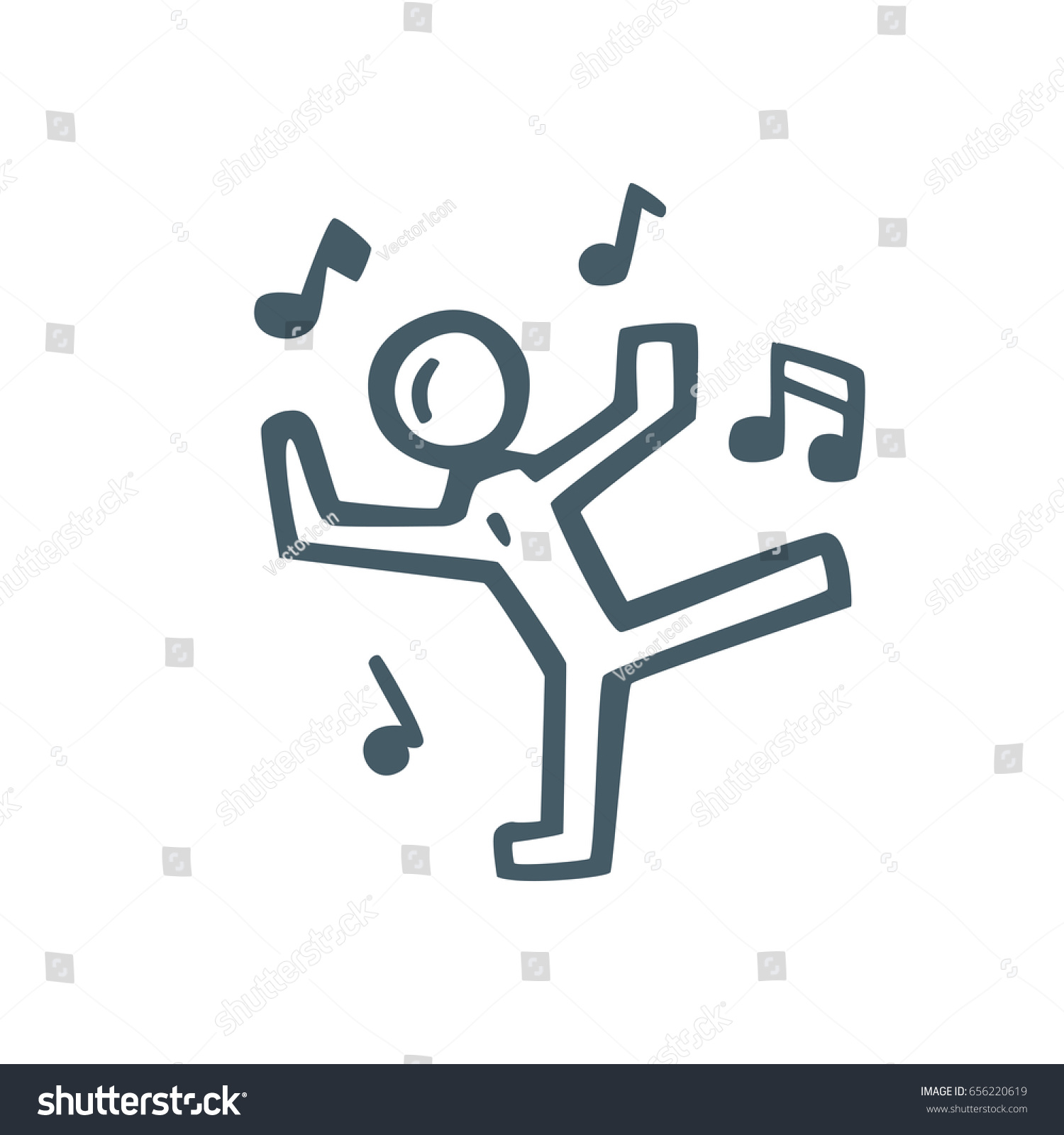 Dancing Stick Figure Stock Vector (Royalty Free) 656220619