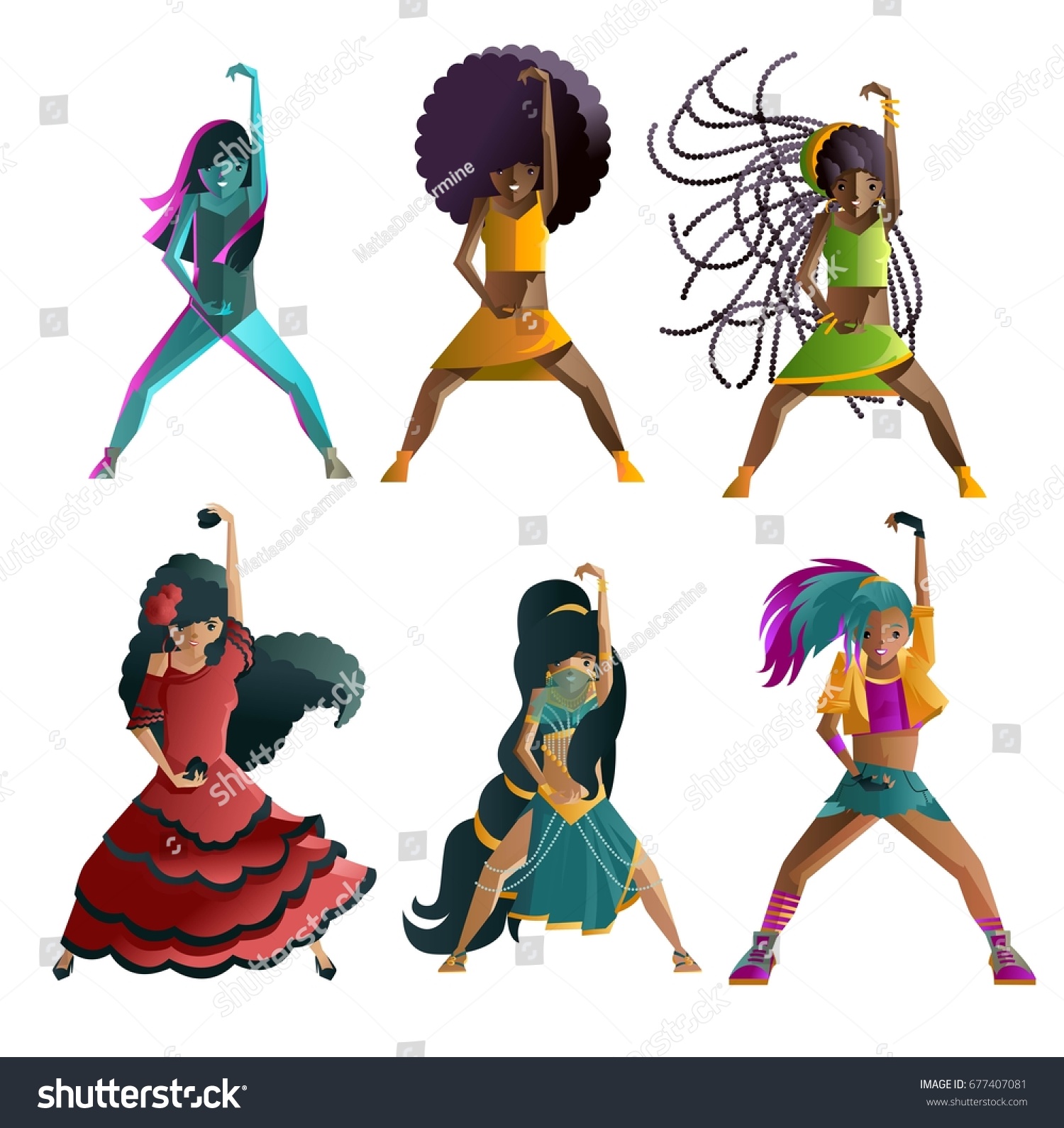 Dancing Styles All World Stock Vector (Royalty Free) 677407081